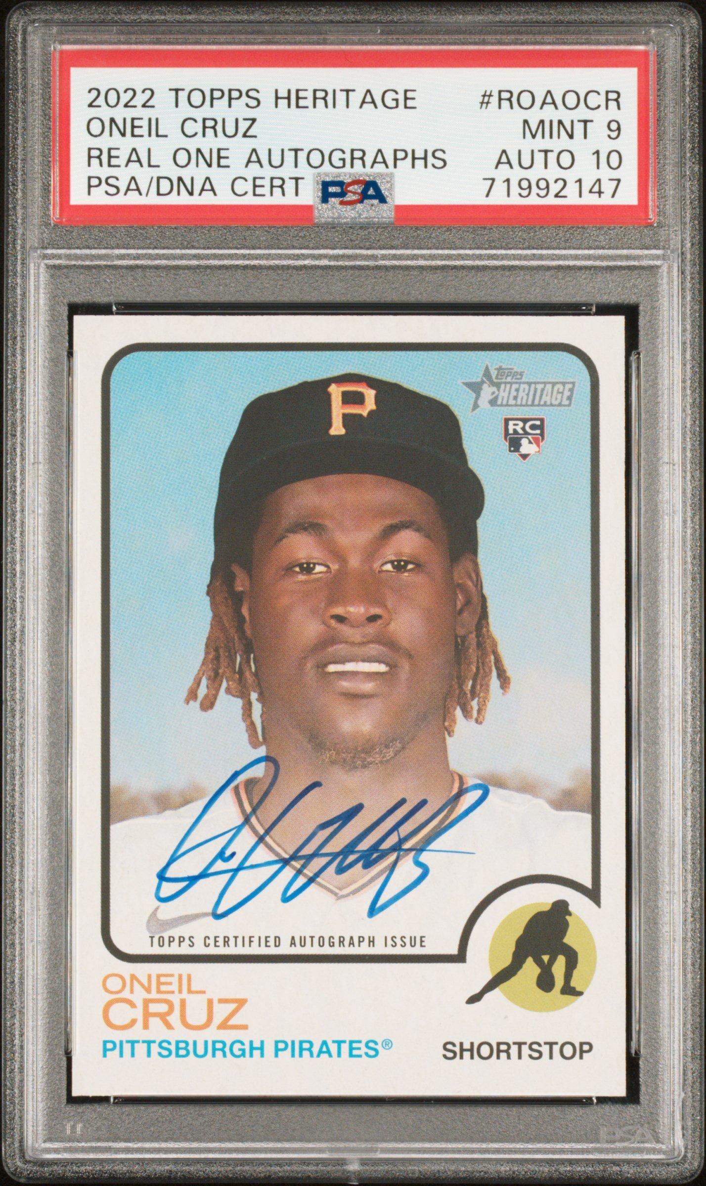 2022 Topps Heritage Real One Autographs Roaocr Oneil Cruz PSA 9 | GameStop