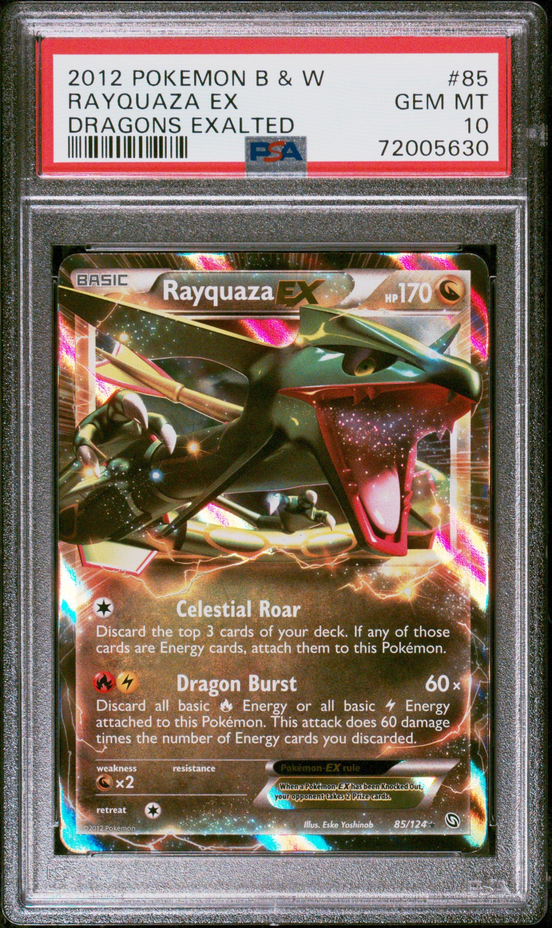 2012 Pokemon Black & White Dragons Exalted 85 Rayquaza Ex PSA 10 | GameStop