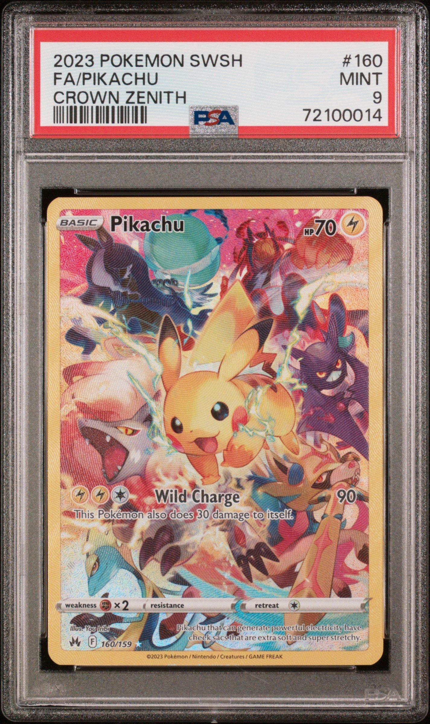 2023 Pokemon Sword And Shield Crown Zenith 160 Full Art/pikachu PSA 9 ...