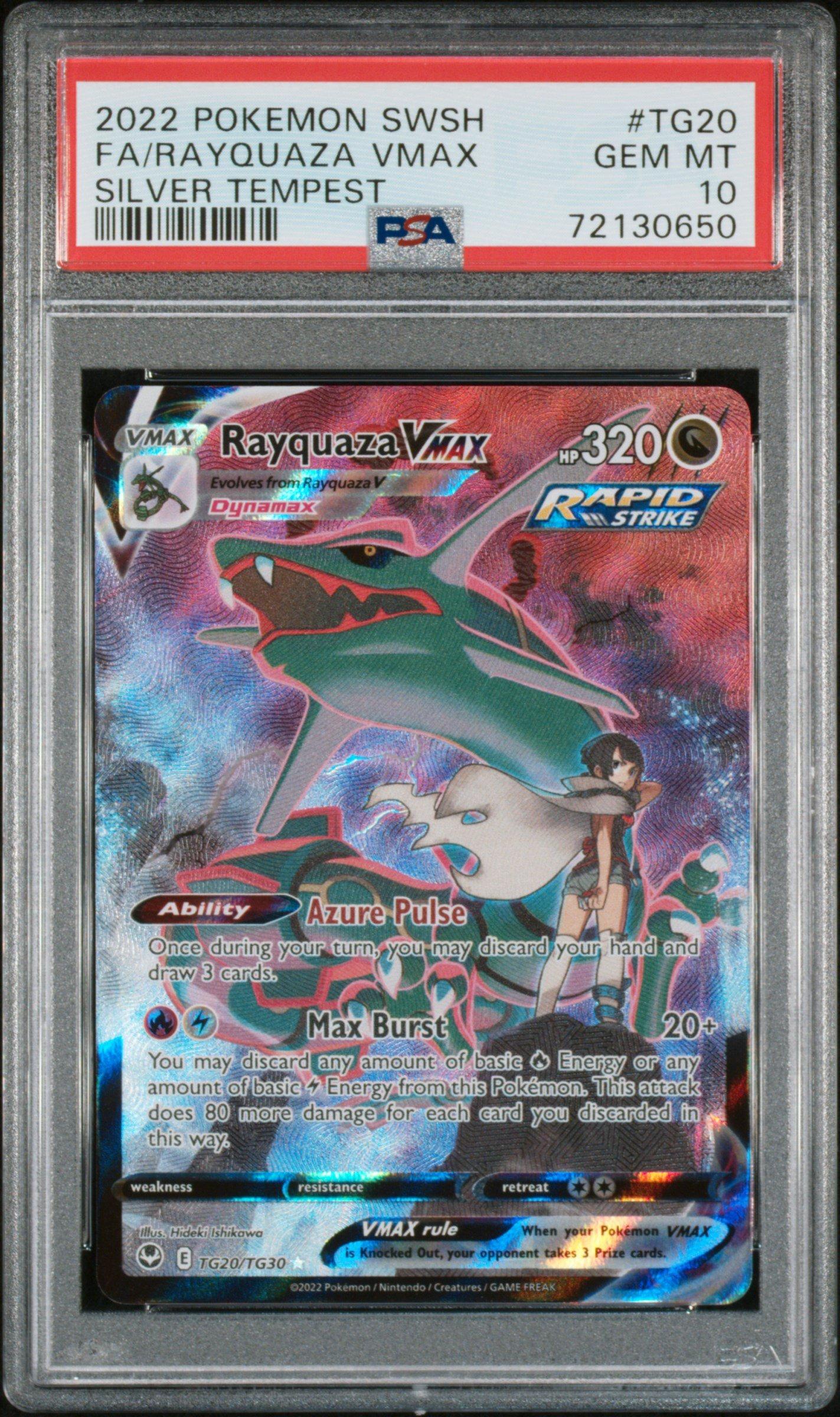 2022 Pokemon Sword & Shield Silver Tempest Tg20 Full Art/rayquaza Vmax PSA 10 | GameStop