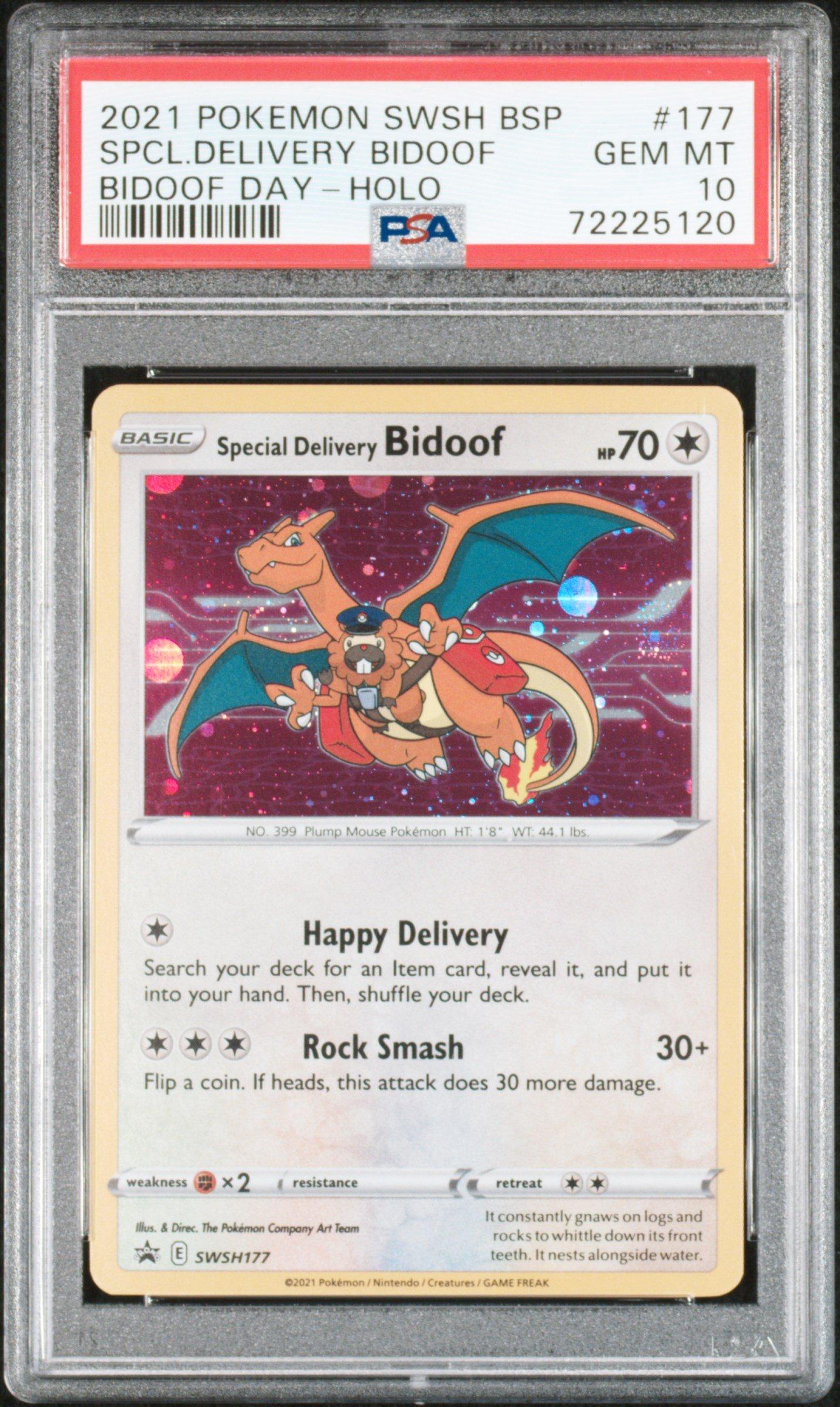 2021 Pokemon Swsh Black Star Promo 177 Spcl.delivery Bidoof PSA 10 ...