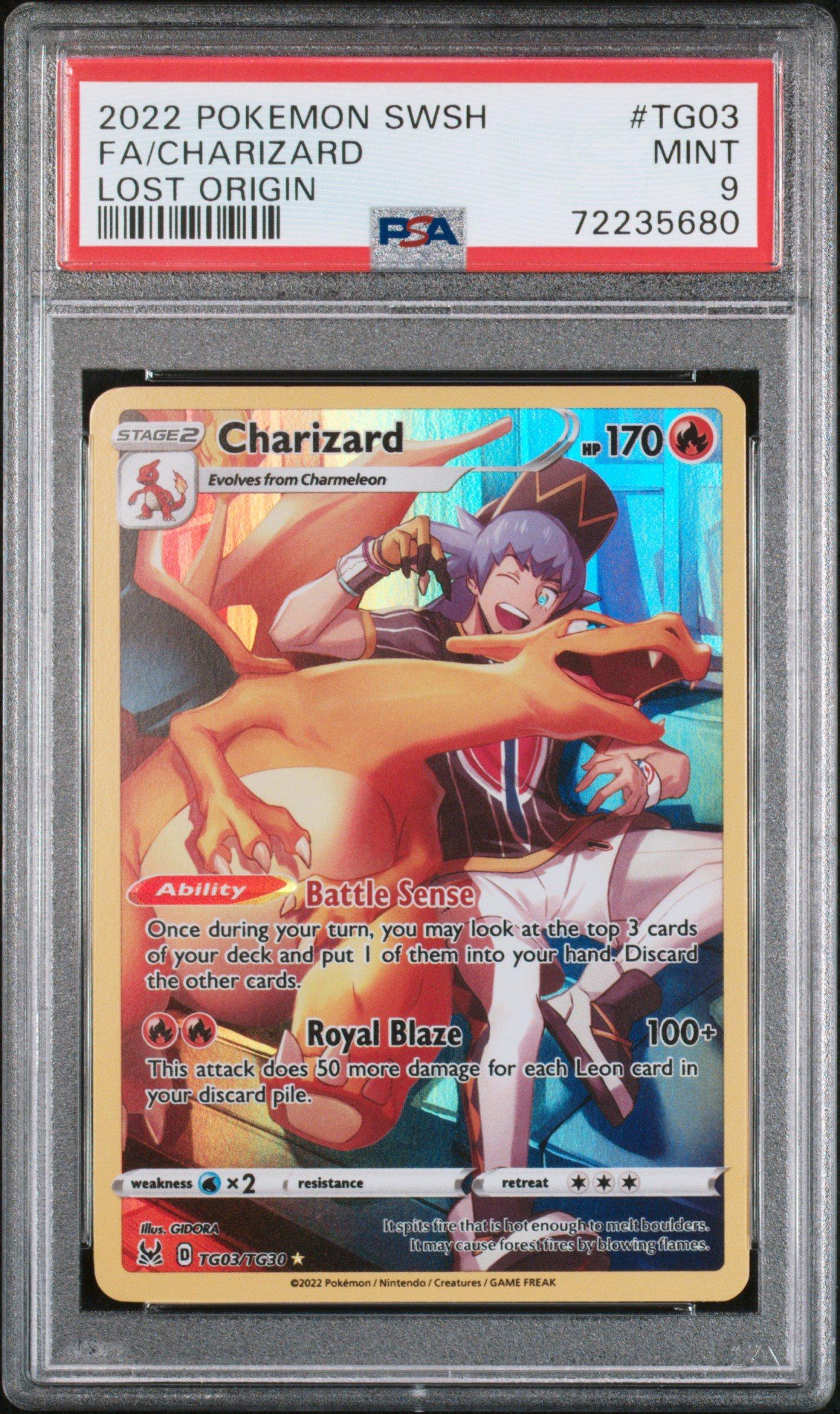 2022 Pokemon Sword & Shield Lost Origin Tg03 Full Art/charizard PSA 9 ...