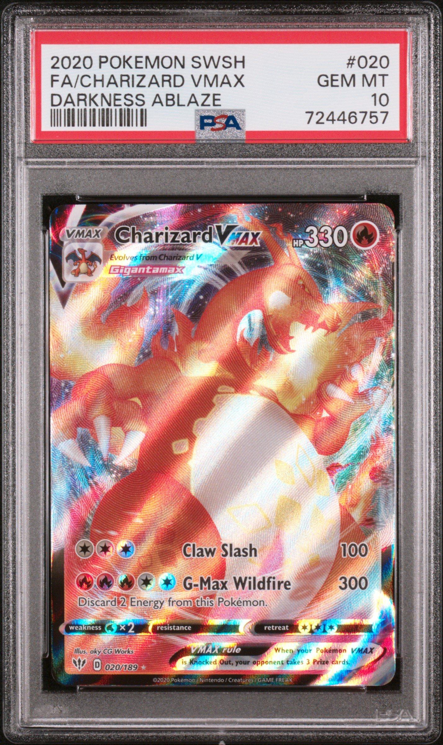 2020 Pokemon Sword & Shield Darkness Ablaze 020 Full Art/charizard Vmax ...
