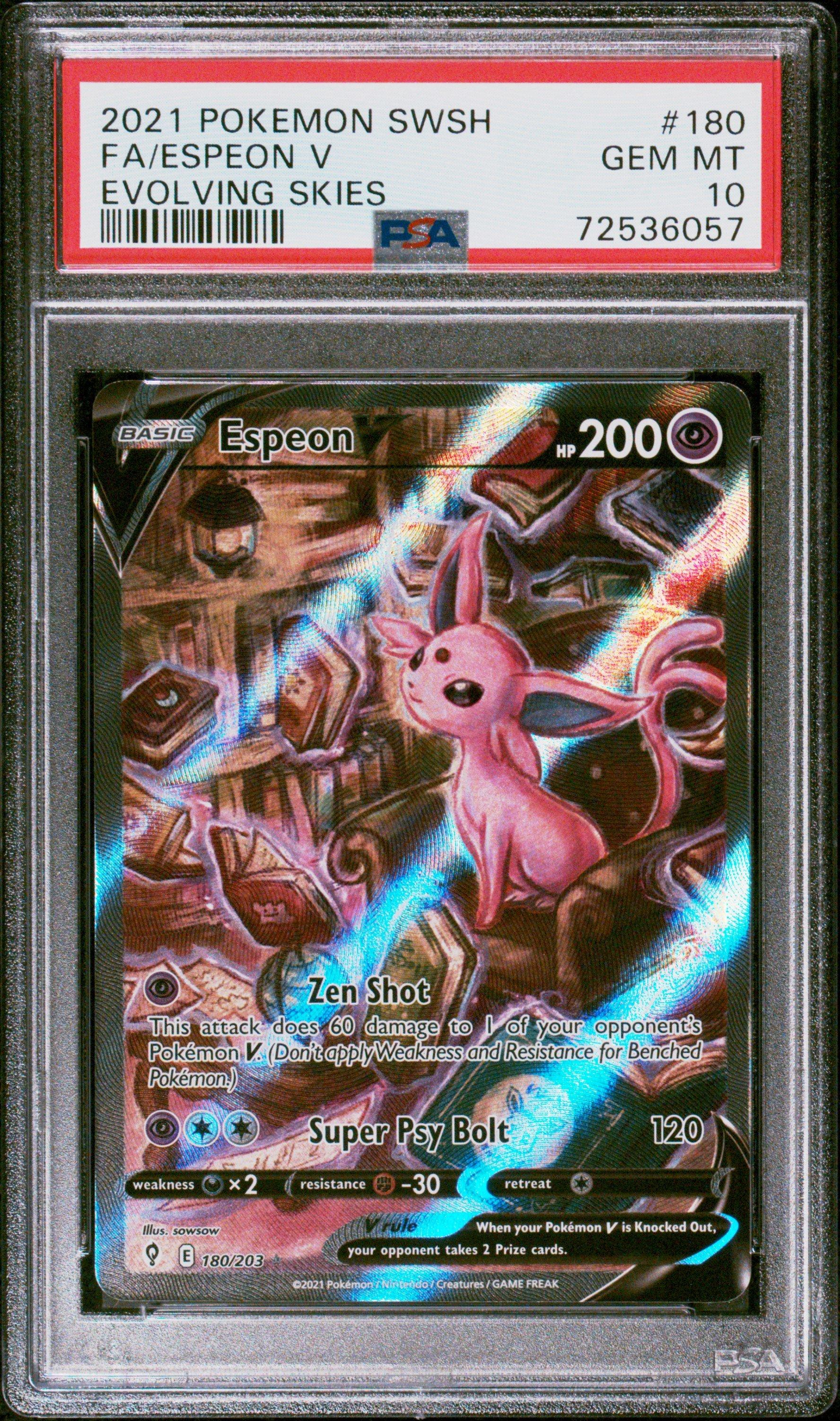 2021 Pokemon Sword & Shield Evolving Skies 180 Full Art/espeon V PSA 10 | GameStop
