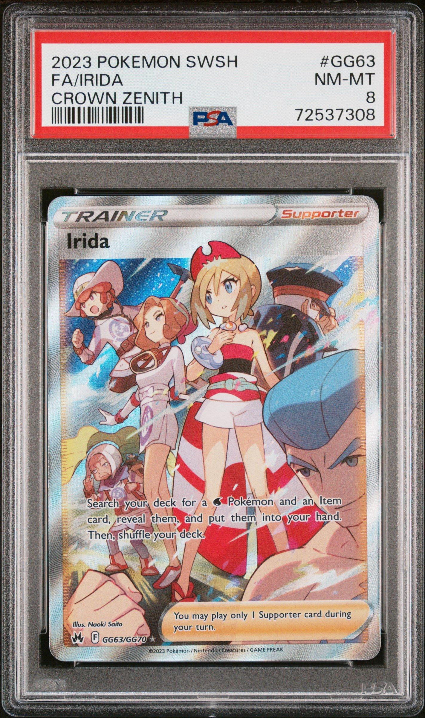 2023 Pokemon Sword And Shield Crown Zenith Gg63 Full Art/irida PSA 8 ...