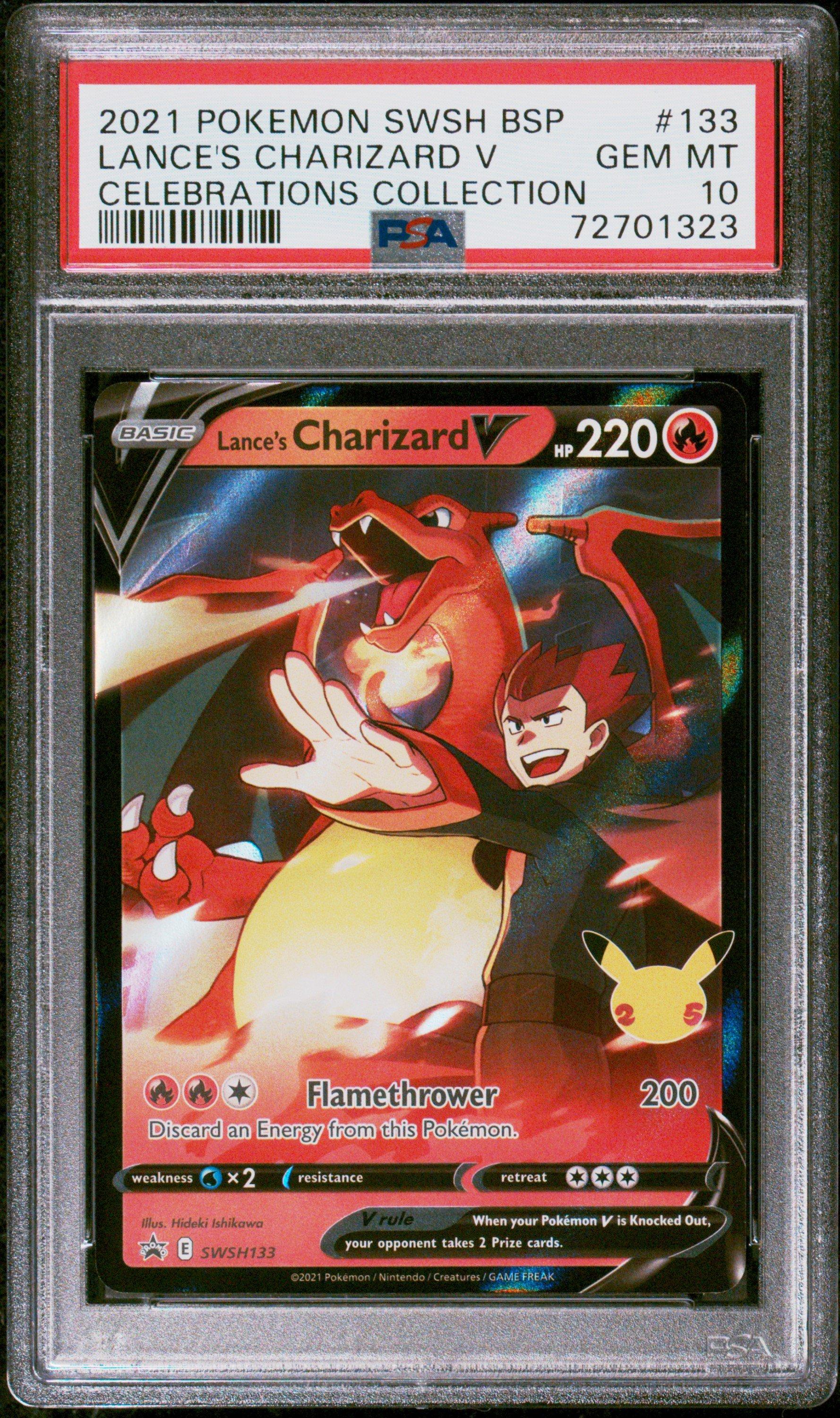2021 Pokemon Swsh Black Star Promo 133 Lance's Charizard V Celebrations ...