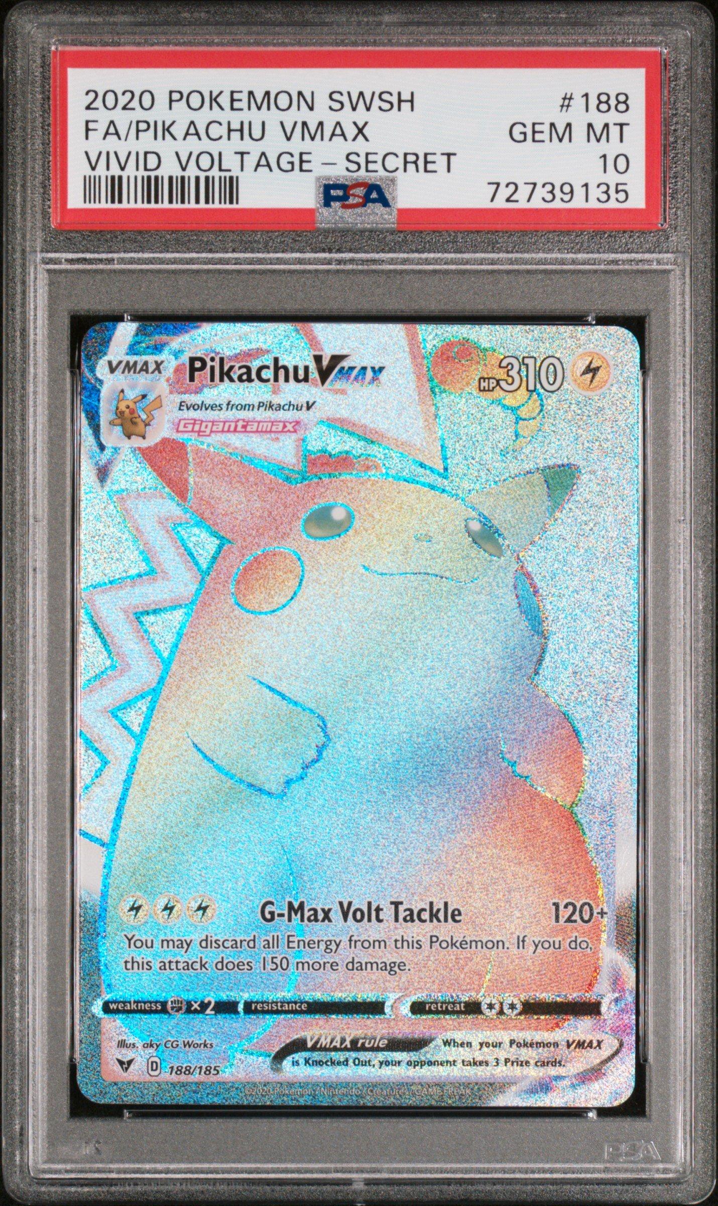 2020 Pokemon Sword & Shield Vivid Voltage 188 Full Art/pikachu Vmax ...