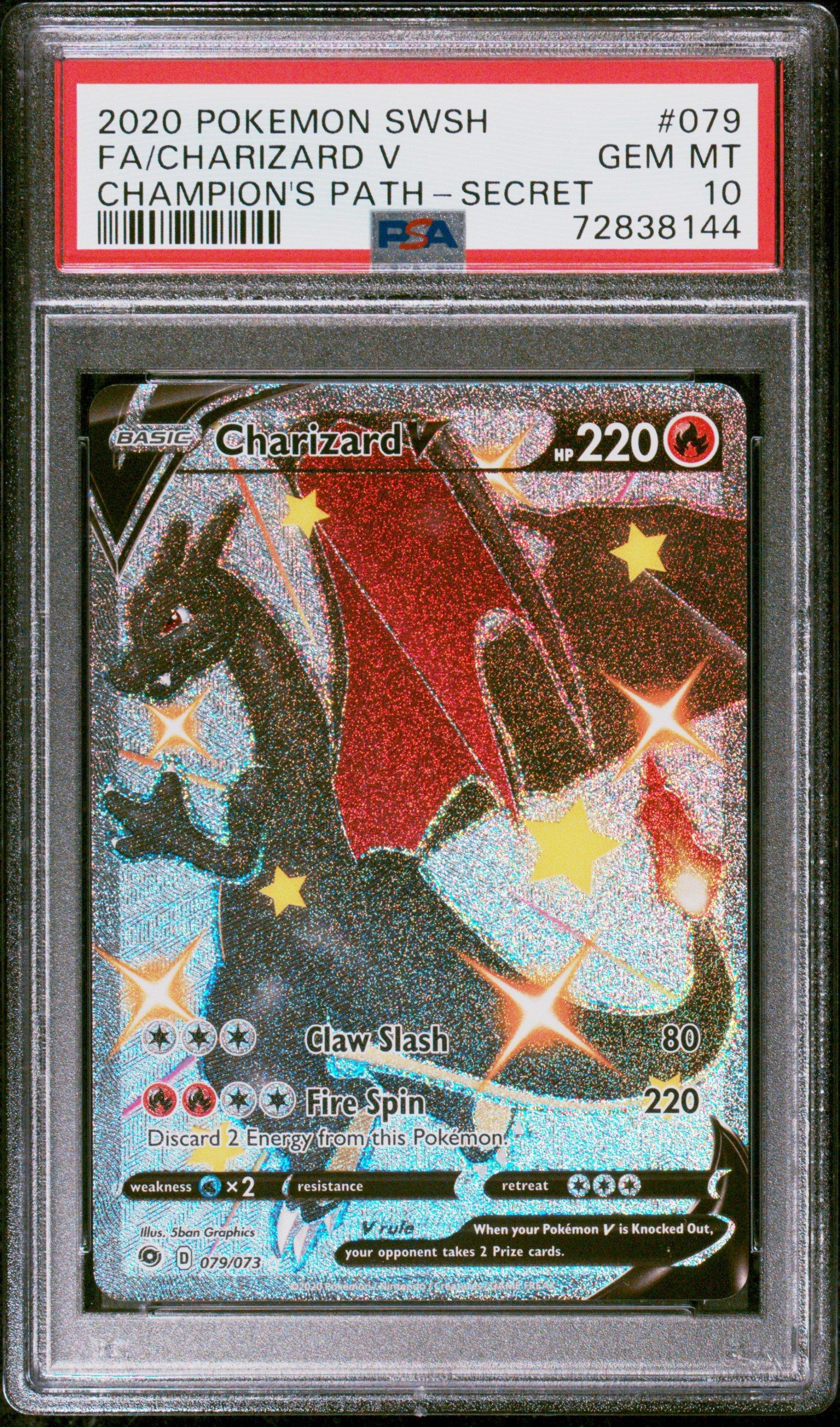 2020 Pokemon Sword & Shield Champion's Path 079 Full Art/charizard V Secret PSA 10 | GameStop