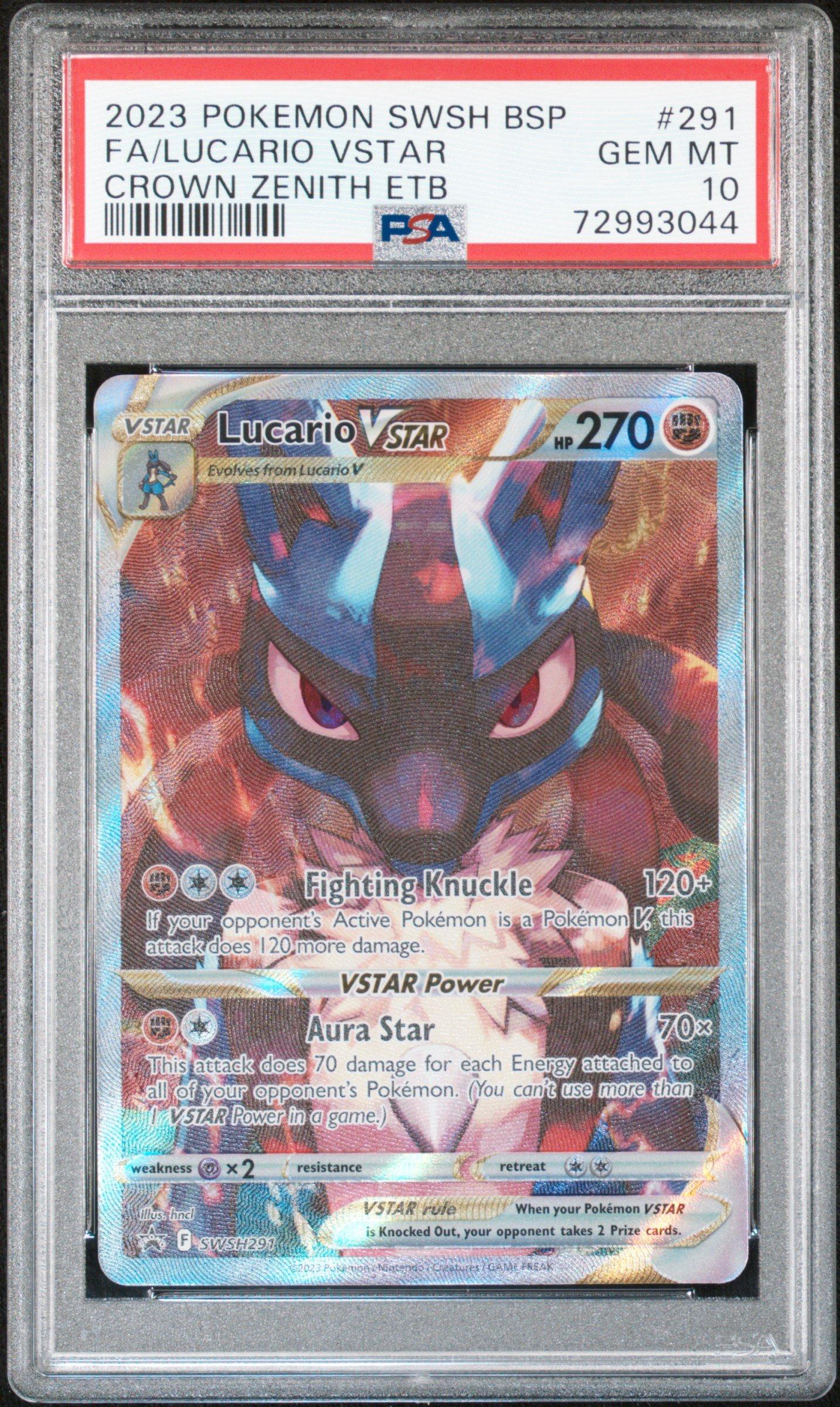 2023 Pokemon Swsh Black Star Promo 291 Full Art/lucario Vstar Crown ...