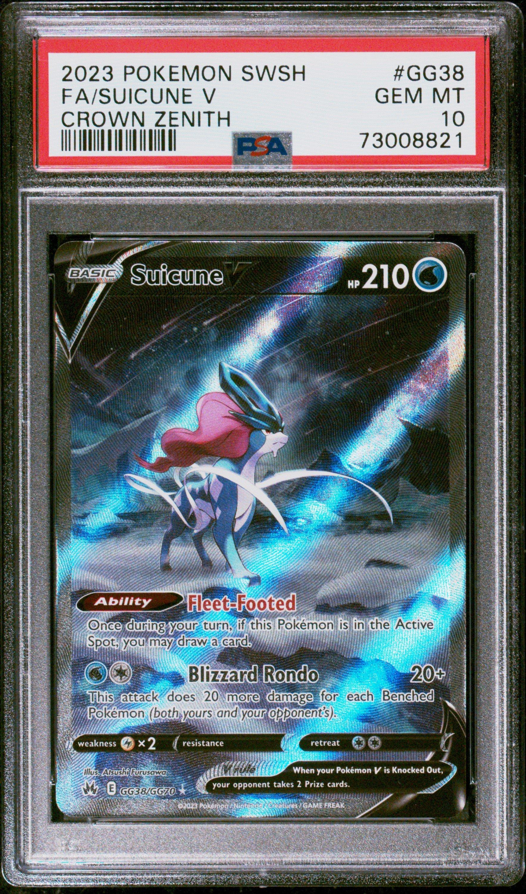 2023 Pokemon Sword And Shield Crown Zenith Gg38 Full Art/suicune V PSA ...