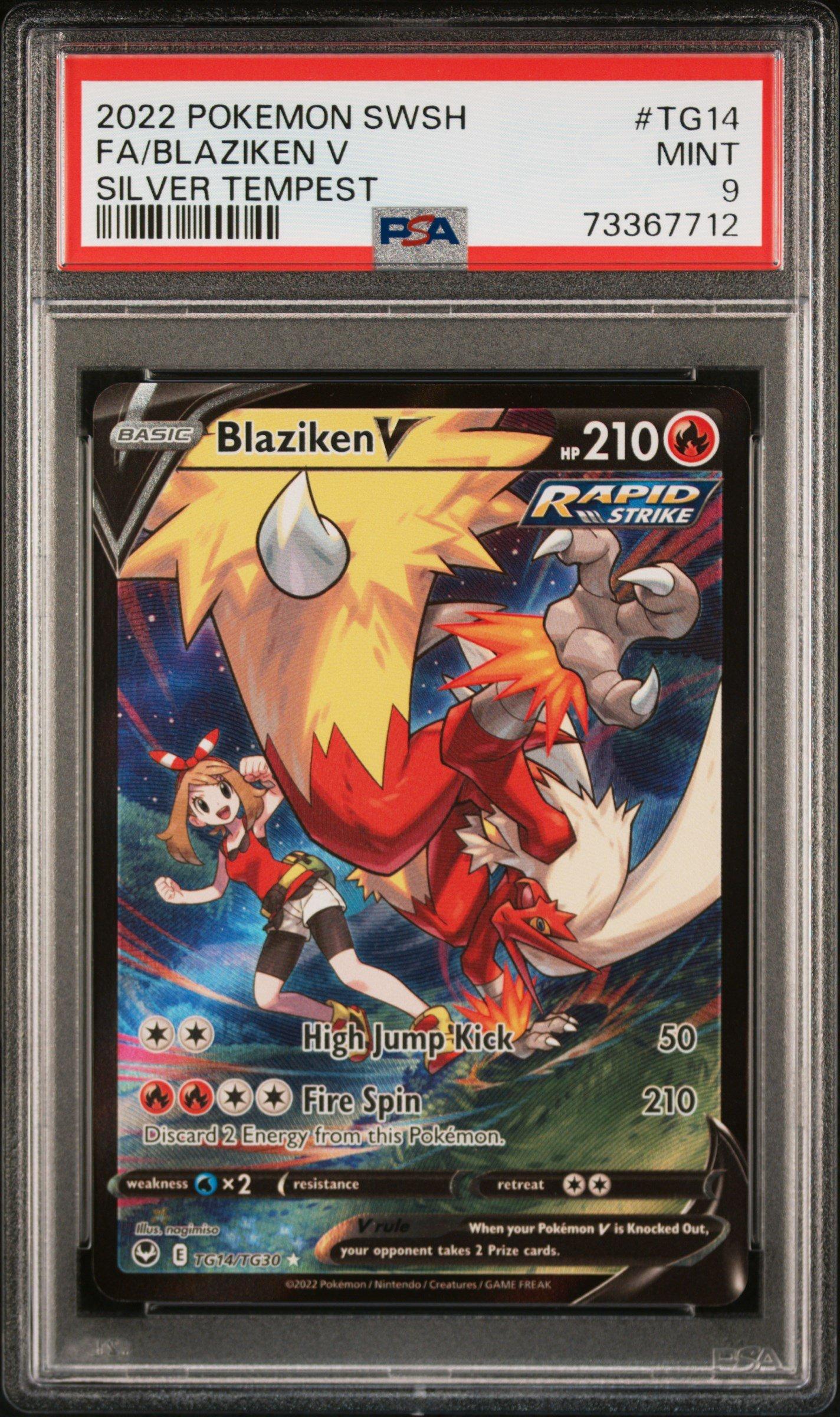 2022 Pokemon Sword & Shield Silver Tempest Tg14 Full Art/blaziken V PSA ...
