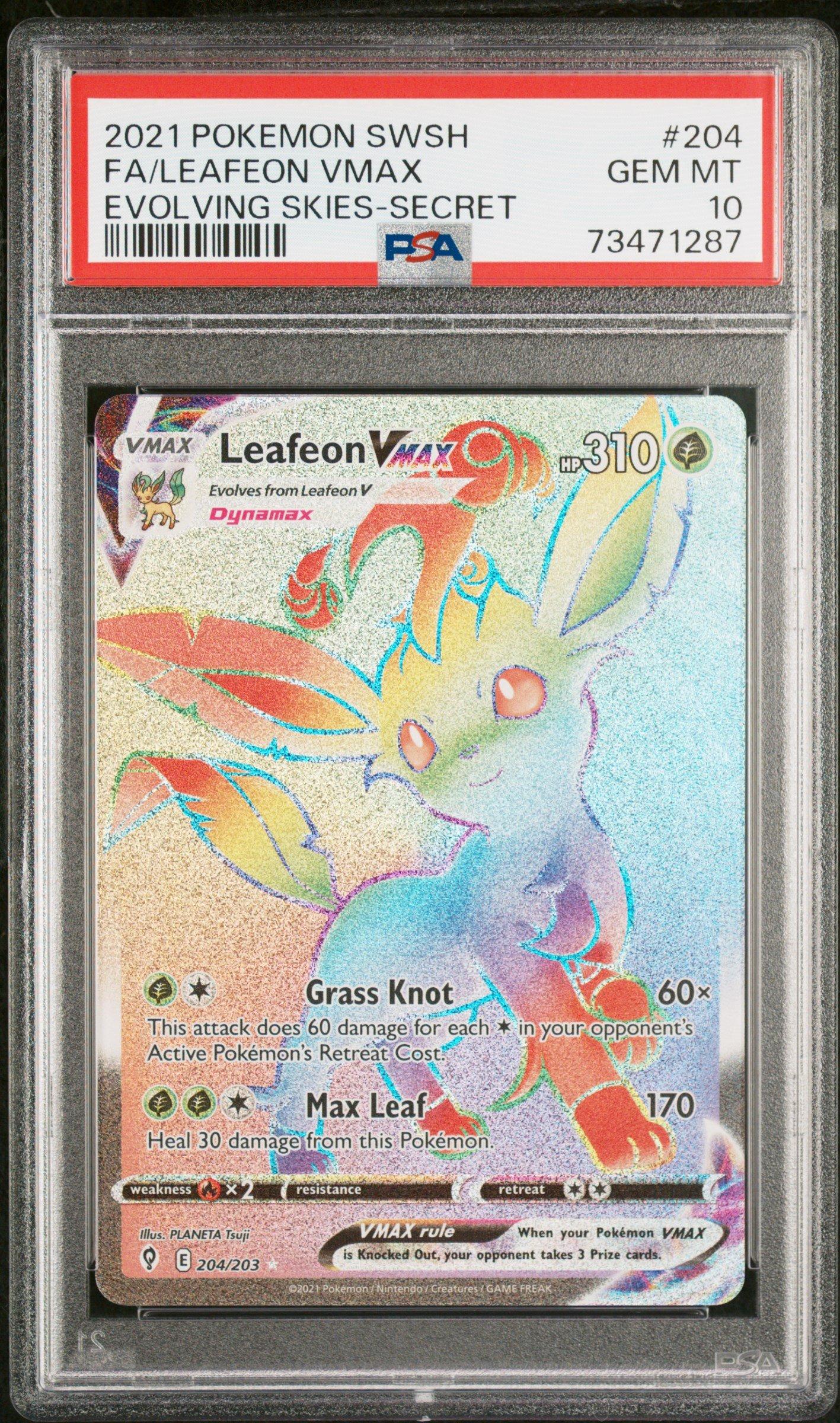 2021 Pokemon Sword & Shield Evolving Skies 204 Full Art/leafeon Vmax Secret PSA 10 | GameStop