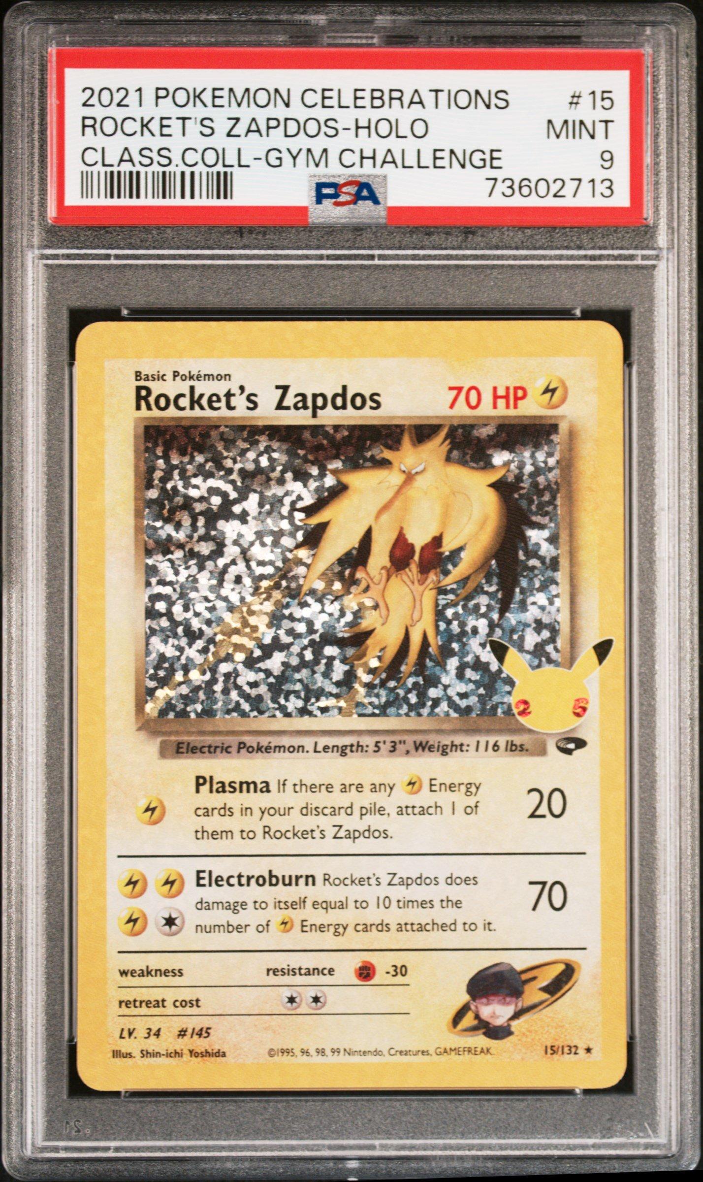 2021 Pokemon Celebrations Classic Collection 15 Rocket's Zapdos-holo ...