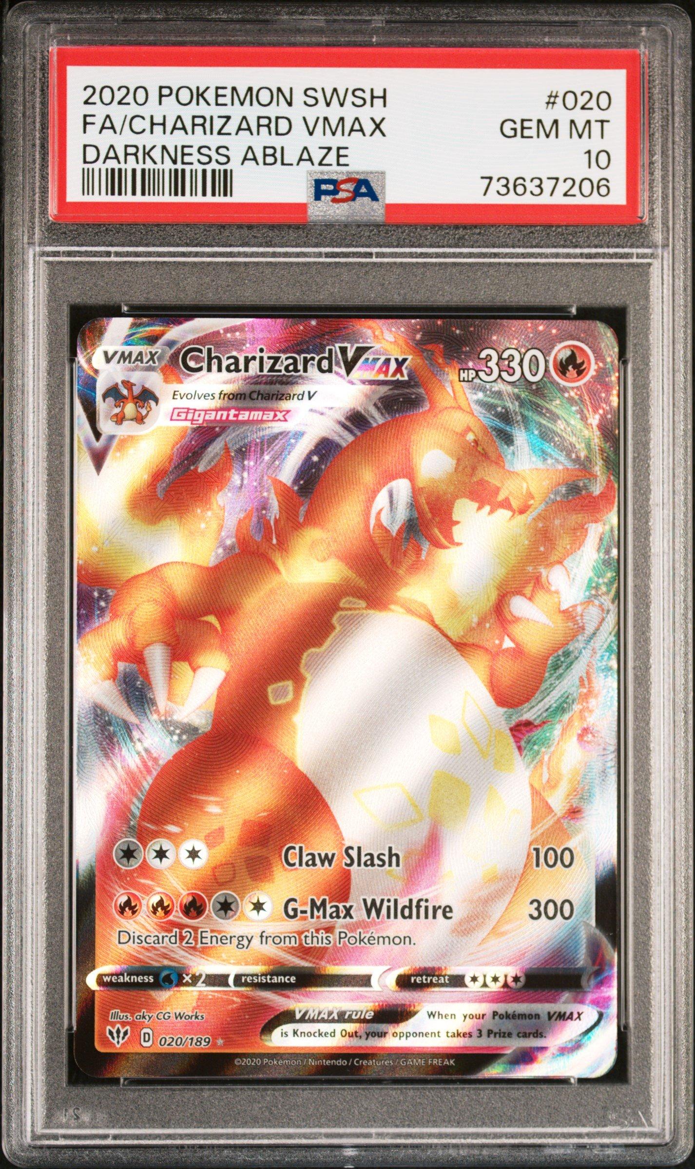 2020 Pokemon Sword & Shield Darkness Ablaze 020 Fa/charizard Vmax PSA ...