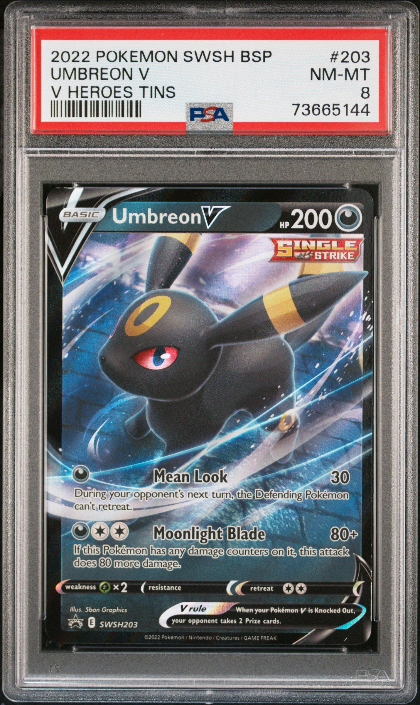 2022 Pokemon Swsh Black Star Promo 203 Umbreon V V Heroes Tins PSA 8 ...