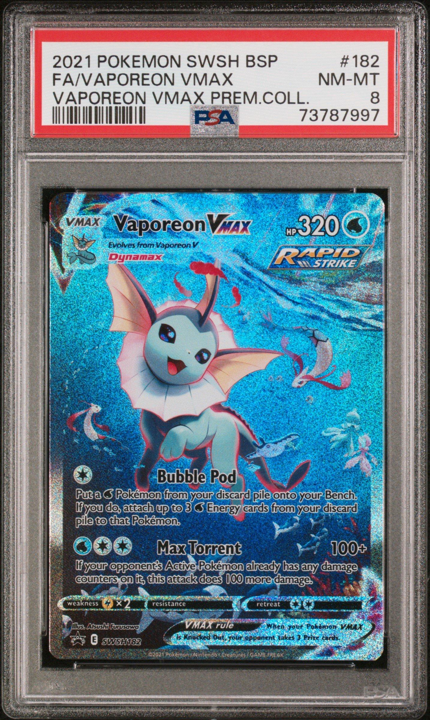 2021 Pokemon Swsh Black Star Promo 182 Full Art/vaporeon Vmax Vaporeon ...