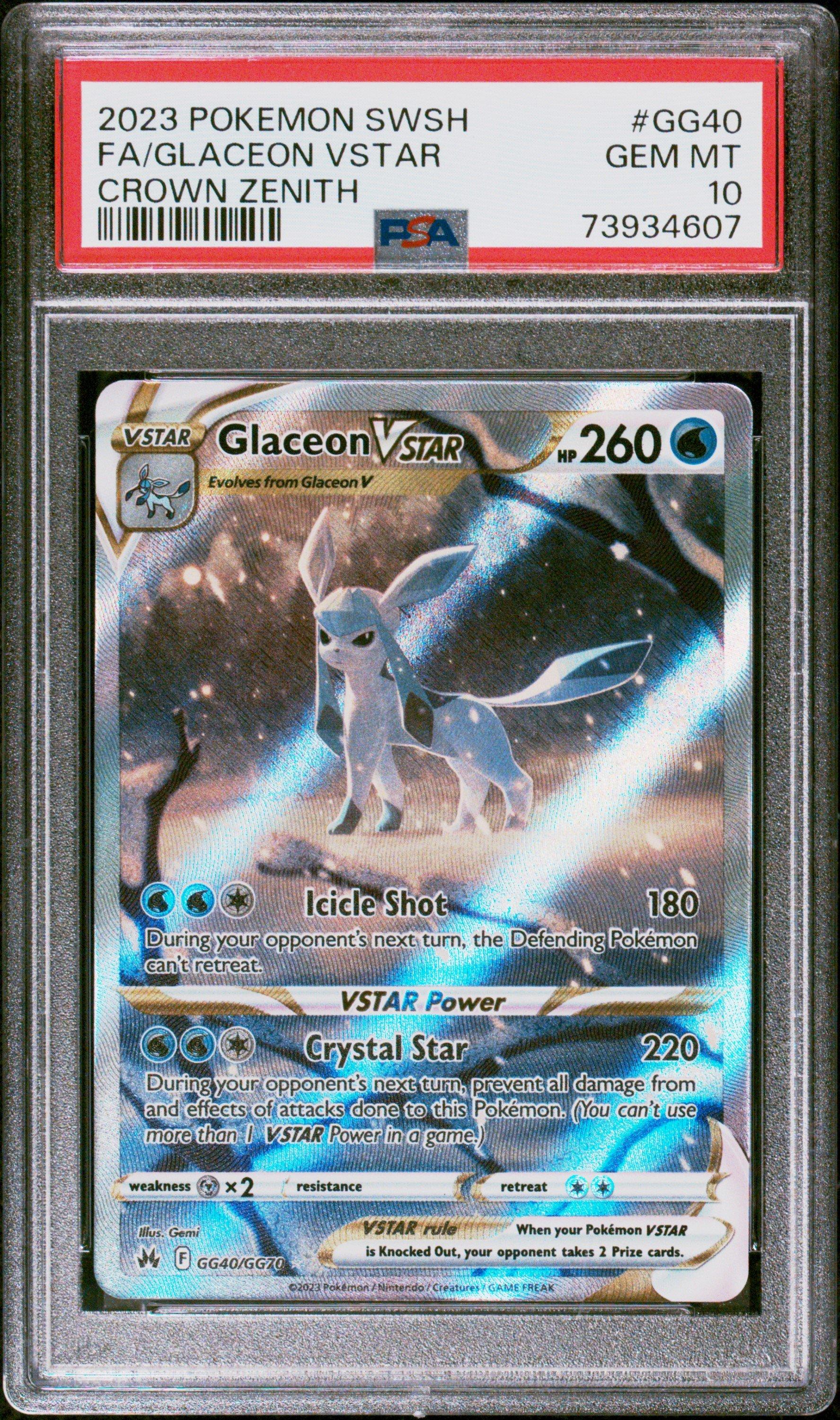 2023 Pokemon Sword And Shield Crown Zenith Gg40 Fa/glaceon Vstar PSA 10 | GameStop