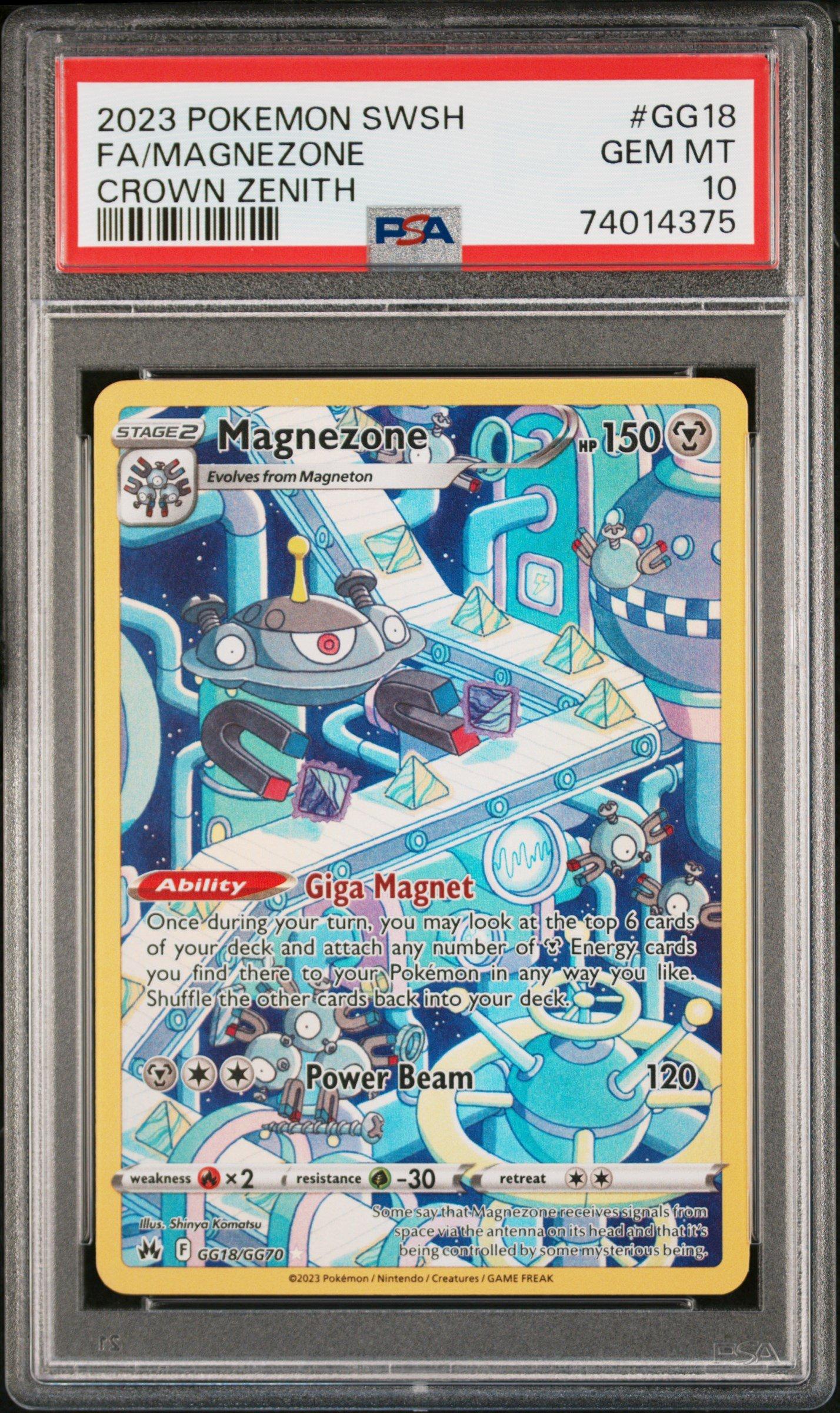 2023 Pokemon Sword And Shield Crown Zenith Gg18 Full Art/magnezone PSA ...