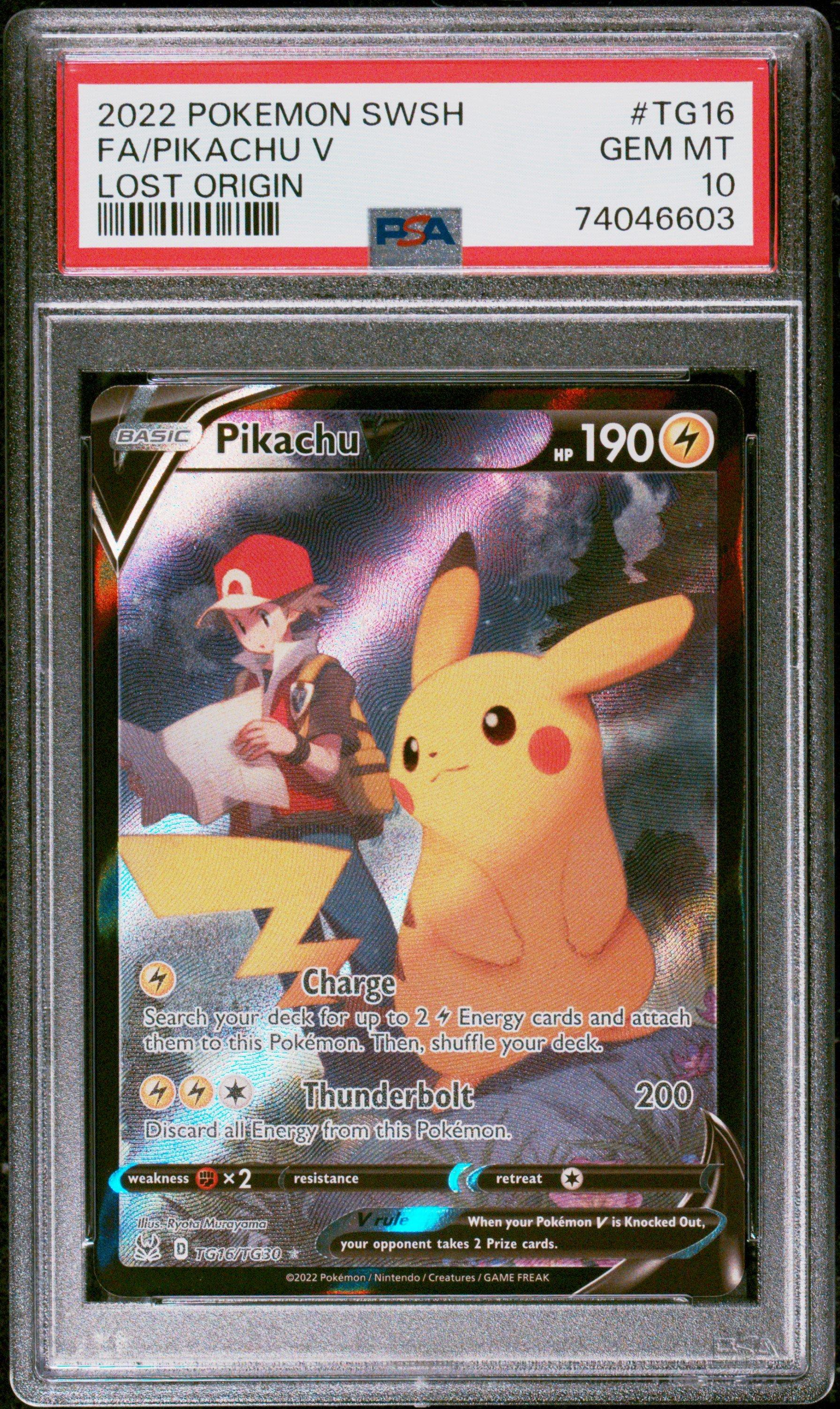 2022 Pokemon Sword & Shield Lost Origin Tg16 Full Art/pikachu V PSA 10 ...