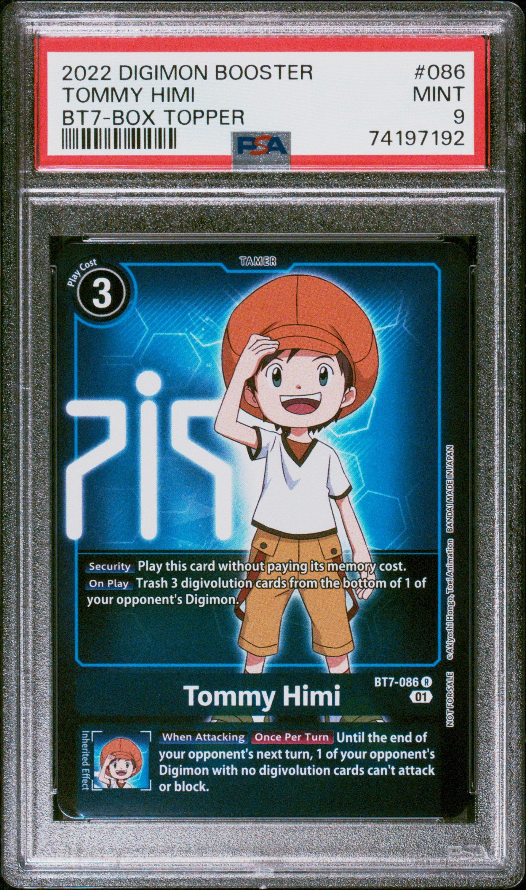 2022 Digimon Booster Next Adventure 086 Tommy Himi Box Topper PSA 9 ...