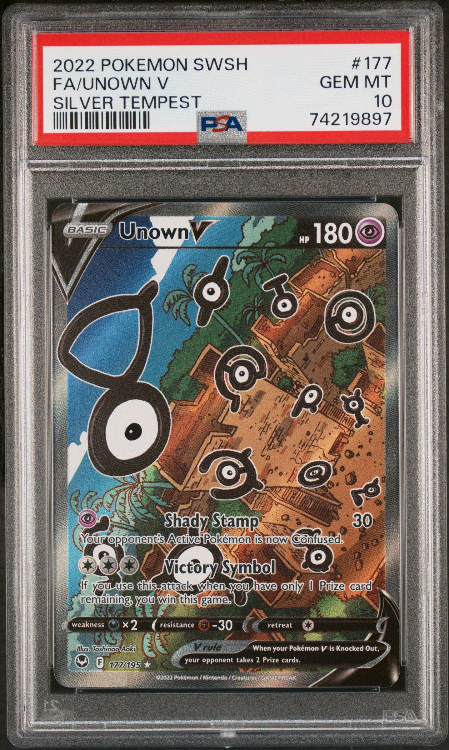 2022 Pokemon Sword & Shield Silver Tempest 177 Full Art/unown V PSA 10 | GameStop