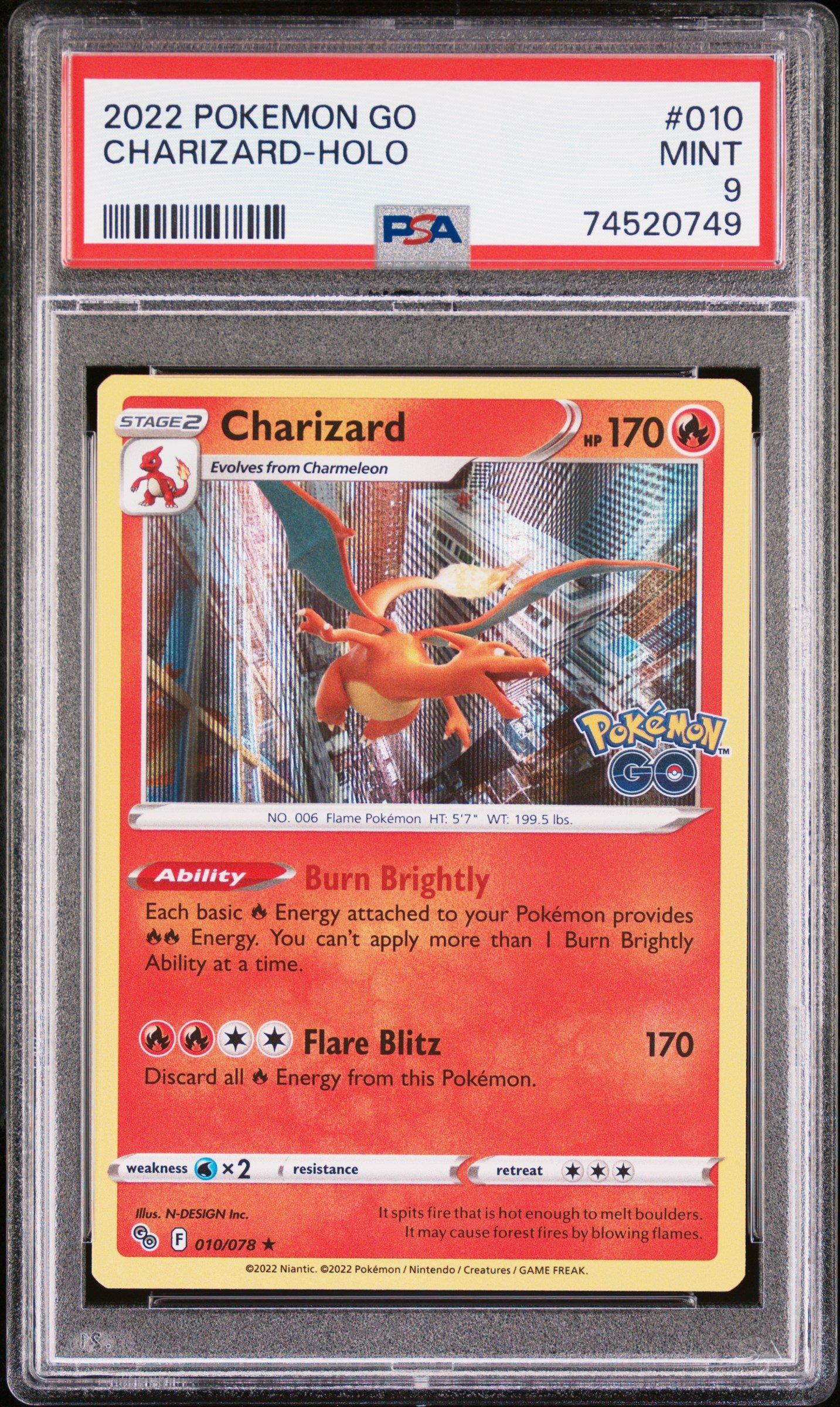 2022 Pokemon Go 010 Charizard PSA 9 | GameStop