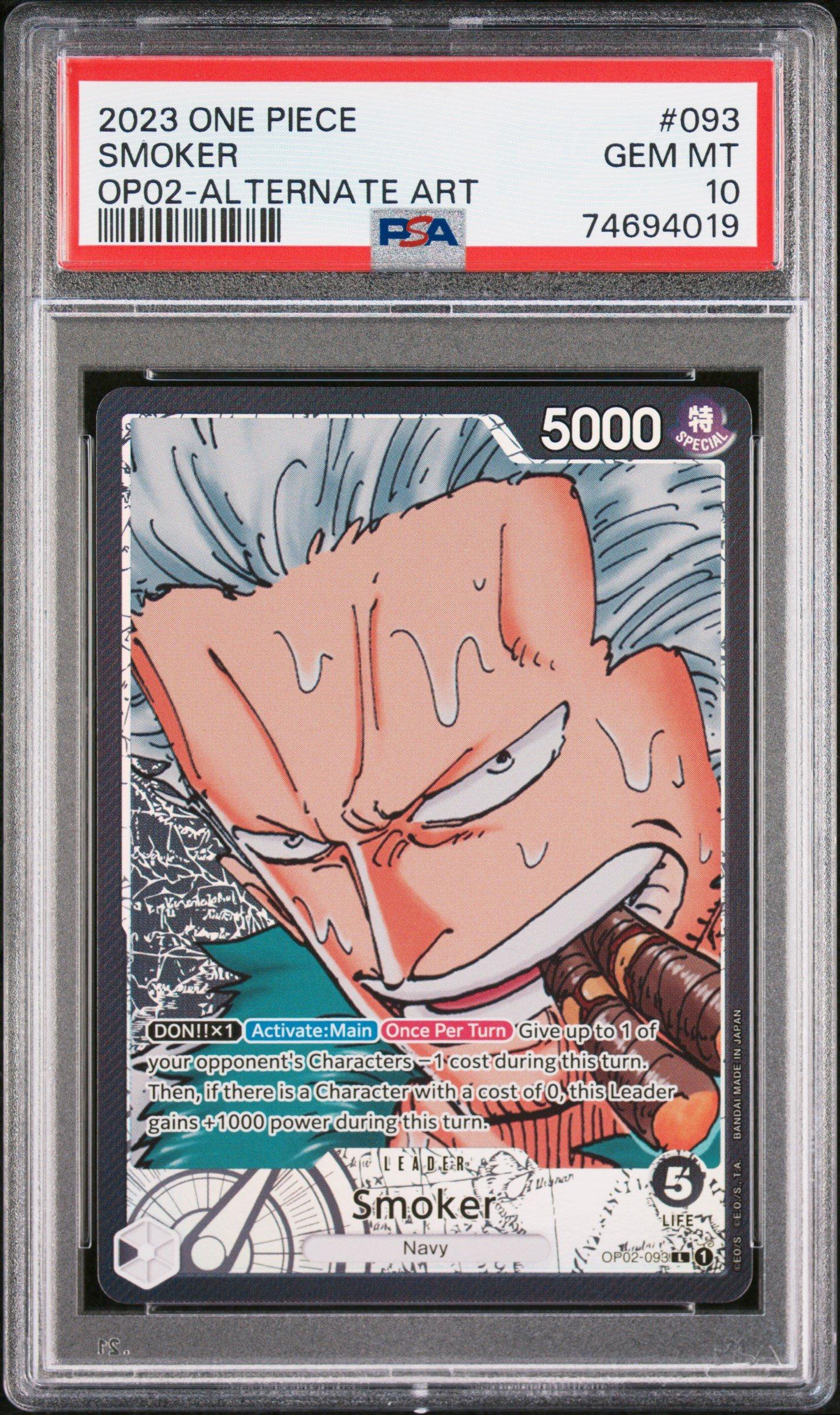 2023 One Piece Op02-paramount War 093 Smoker Alternate Art PSA 10 ...
