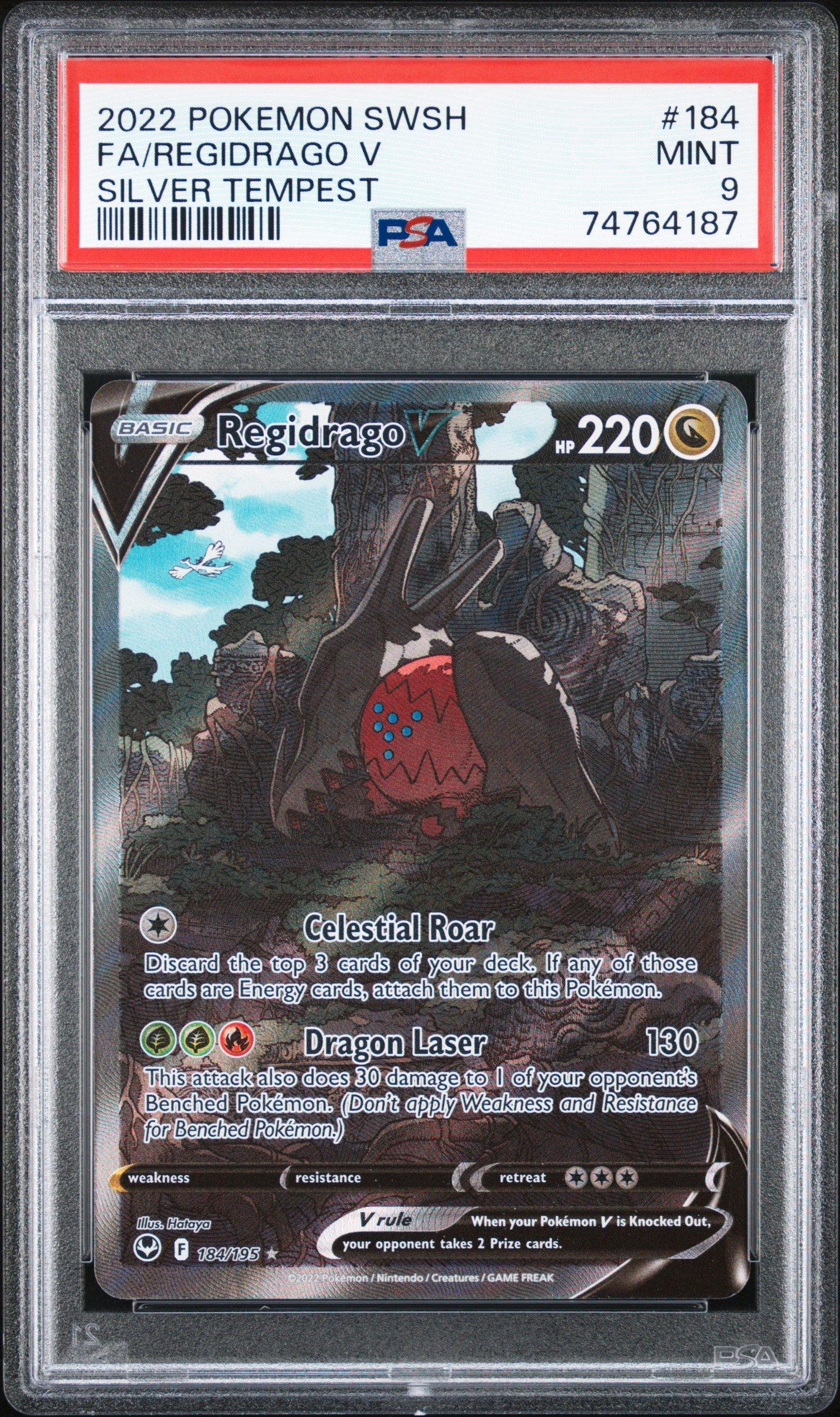2022 Pokemon Sword & Shield Silver Tempest 184 Full Art/regidrago V PSA ...