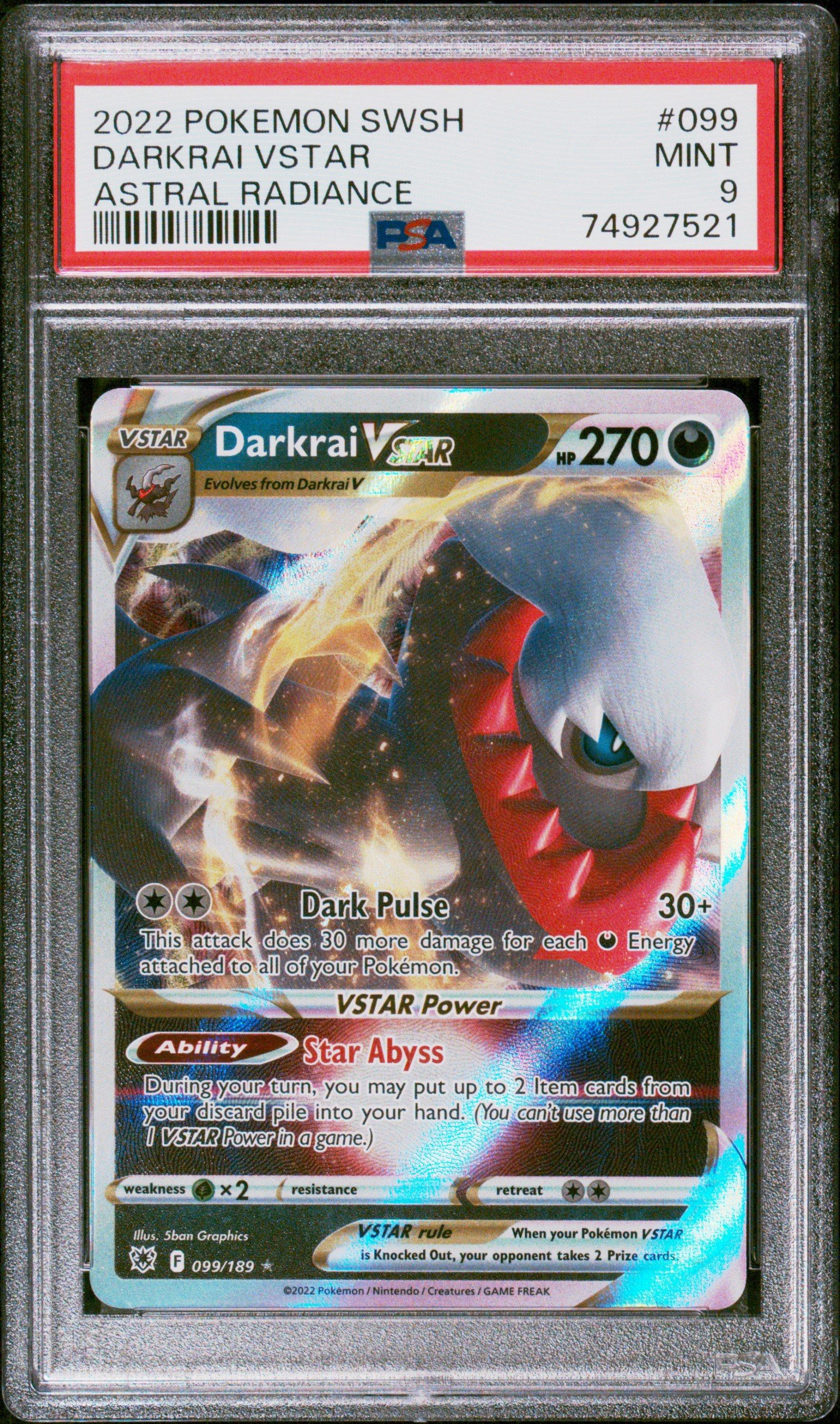 2022 Pokemon Sword & Shield Astral Radiance 099 Darkrai Vstar PSA 9 ...