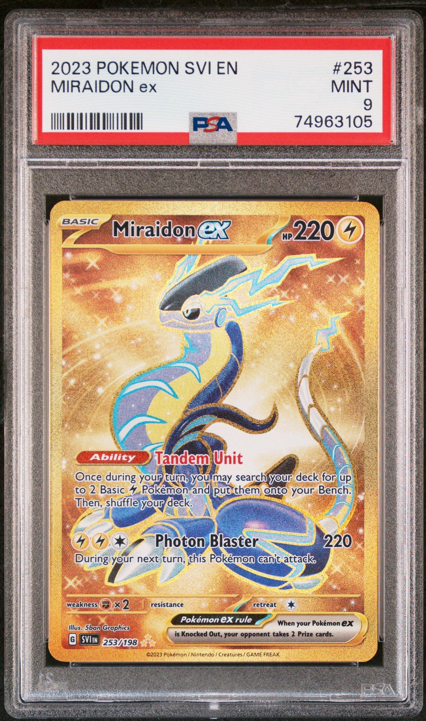2023 Pokemon Svi En-scarlet & Violet 253 Miraidon Ex Hyper Rare PSA 9 ...