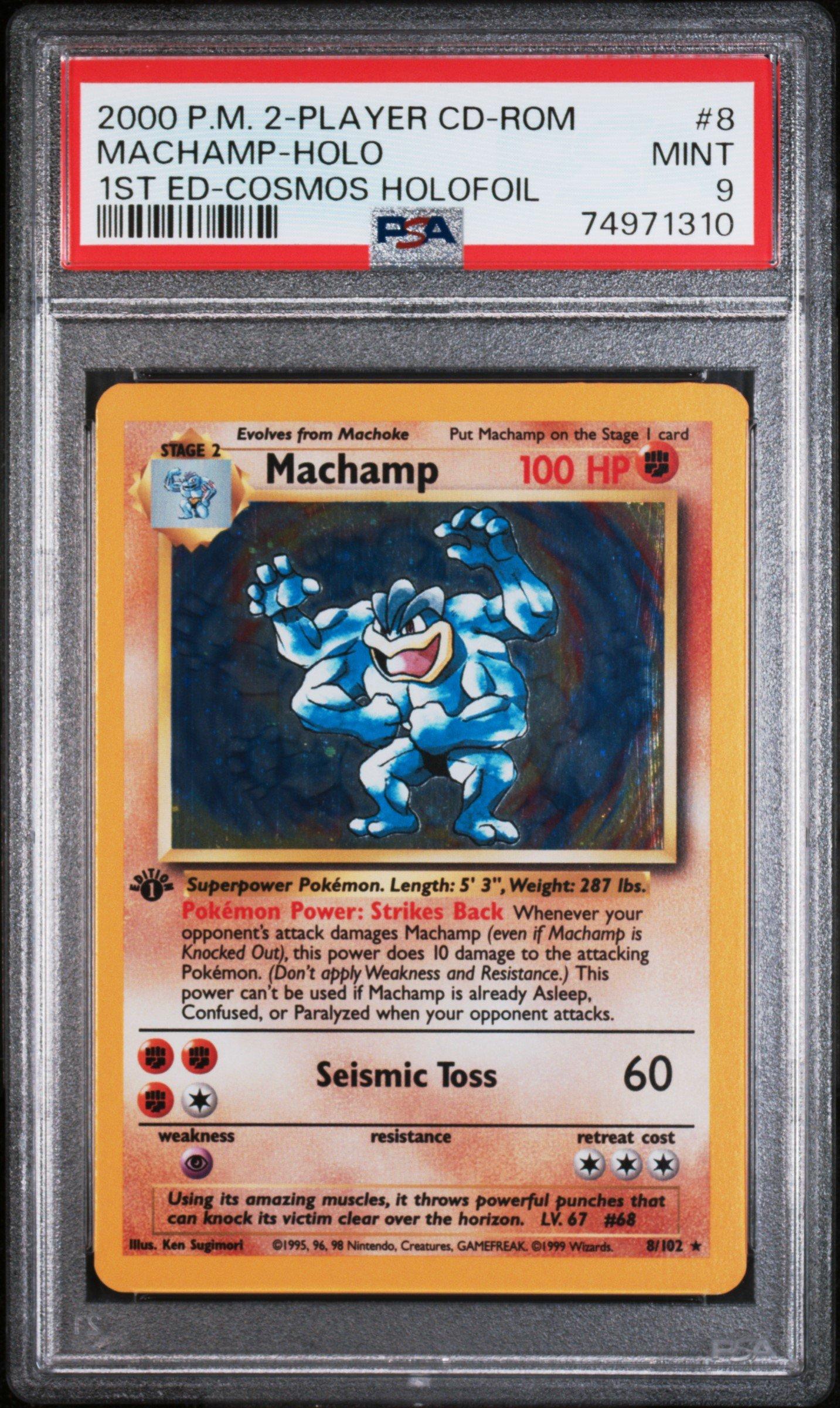 2000 Pokemon 2-player Cd-rom Starter Set 8 Machamp-holo 1st Edition ...