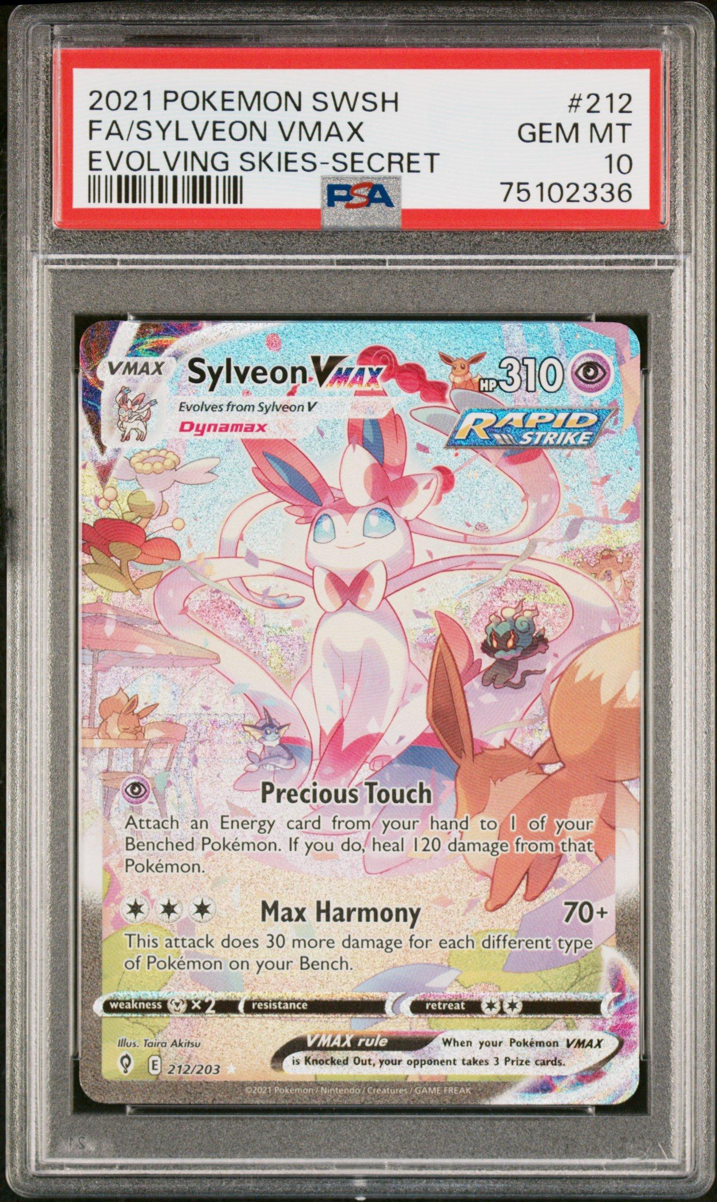 2021 Pokemon Sword & Shield Evolving Skies 212 Full Art/sylveon Vmax Secret PSA 10 | GameStop