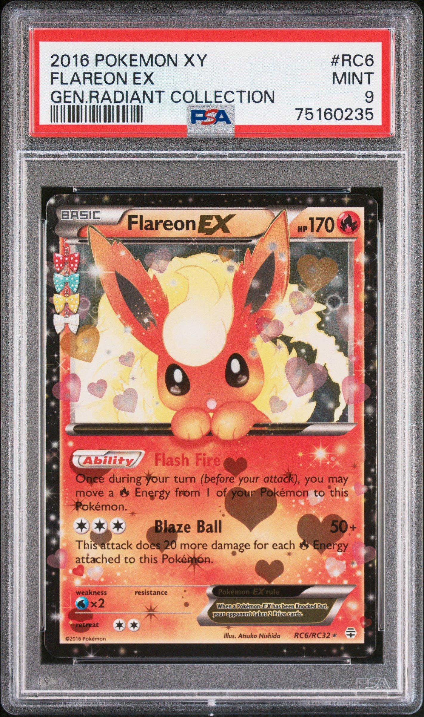 2016 Pokemon Xy Generations Radiant Collection Rc6 Flareon Ex PSA 9 ...