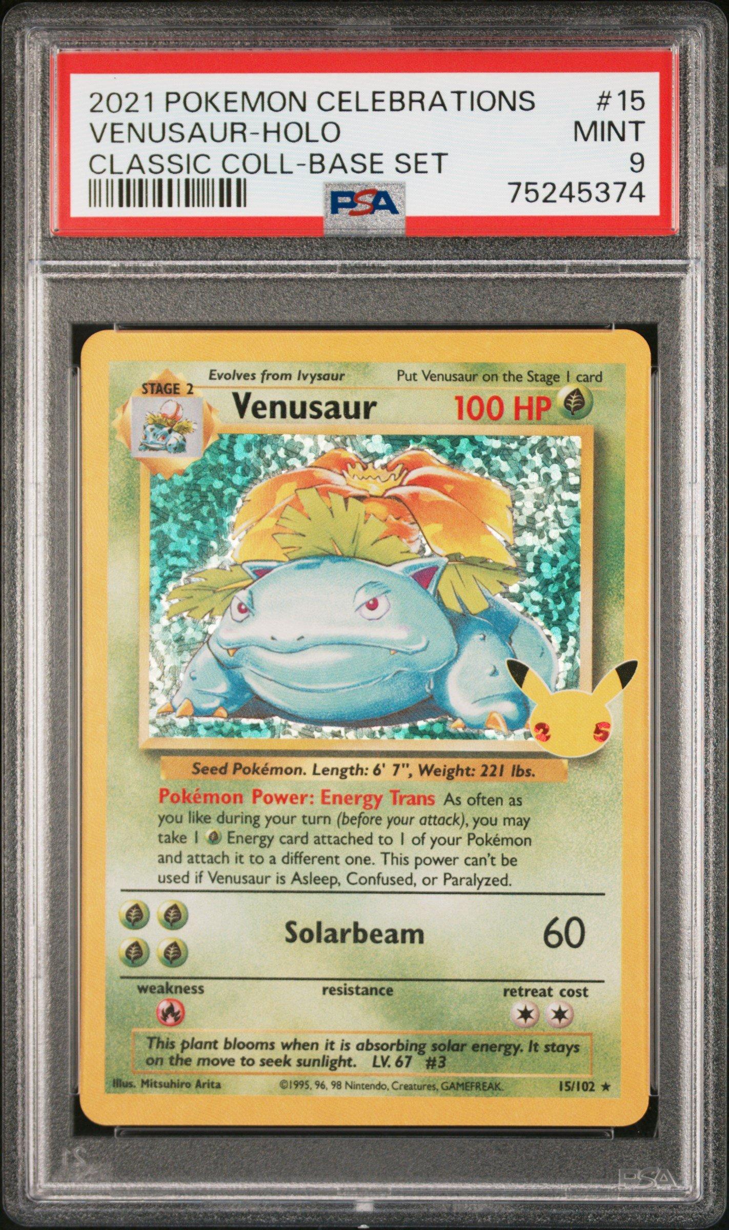 2021 Pokemon Celebrations Classic Collection 15 Venusaur-holo PSA 9 ...