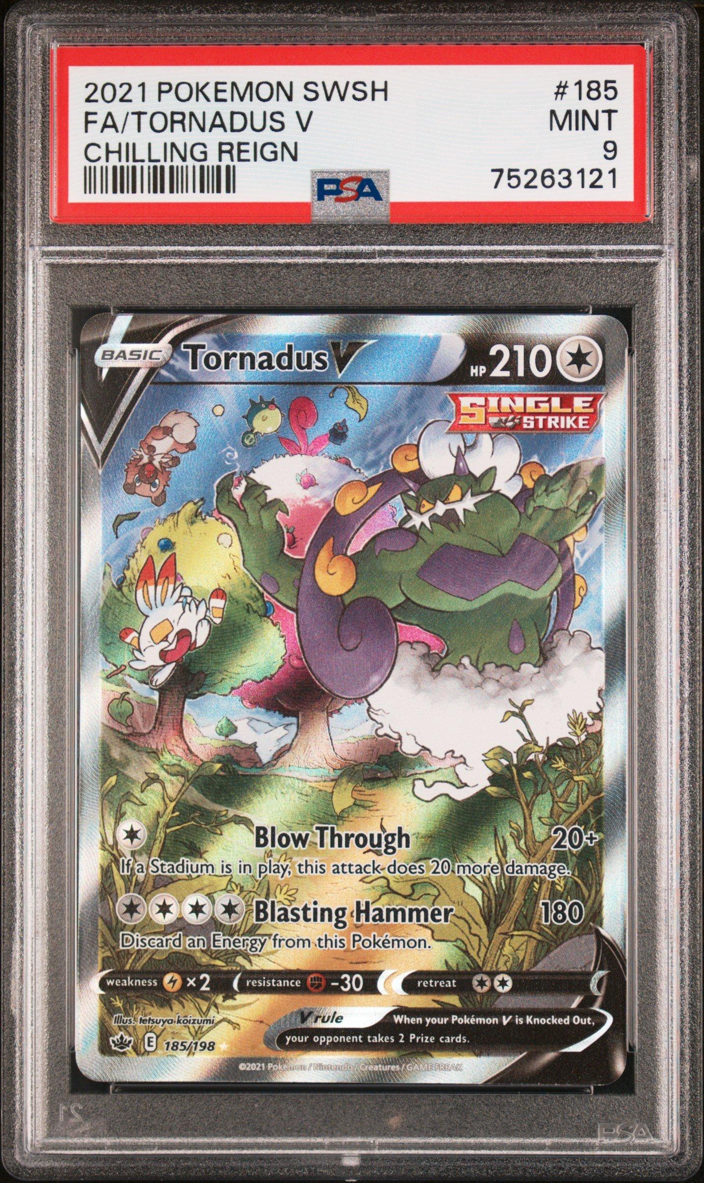 2021 Pokemon Sword & Shield Chilling Reign 185 Fa/tornadus V PSA 9 ...