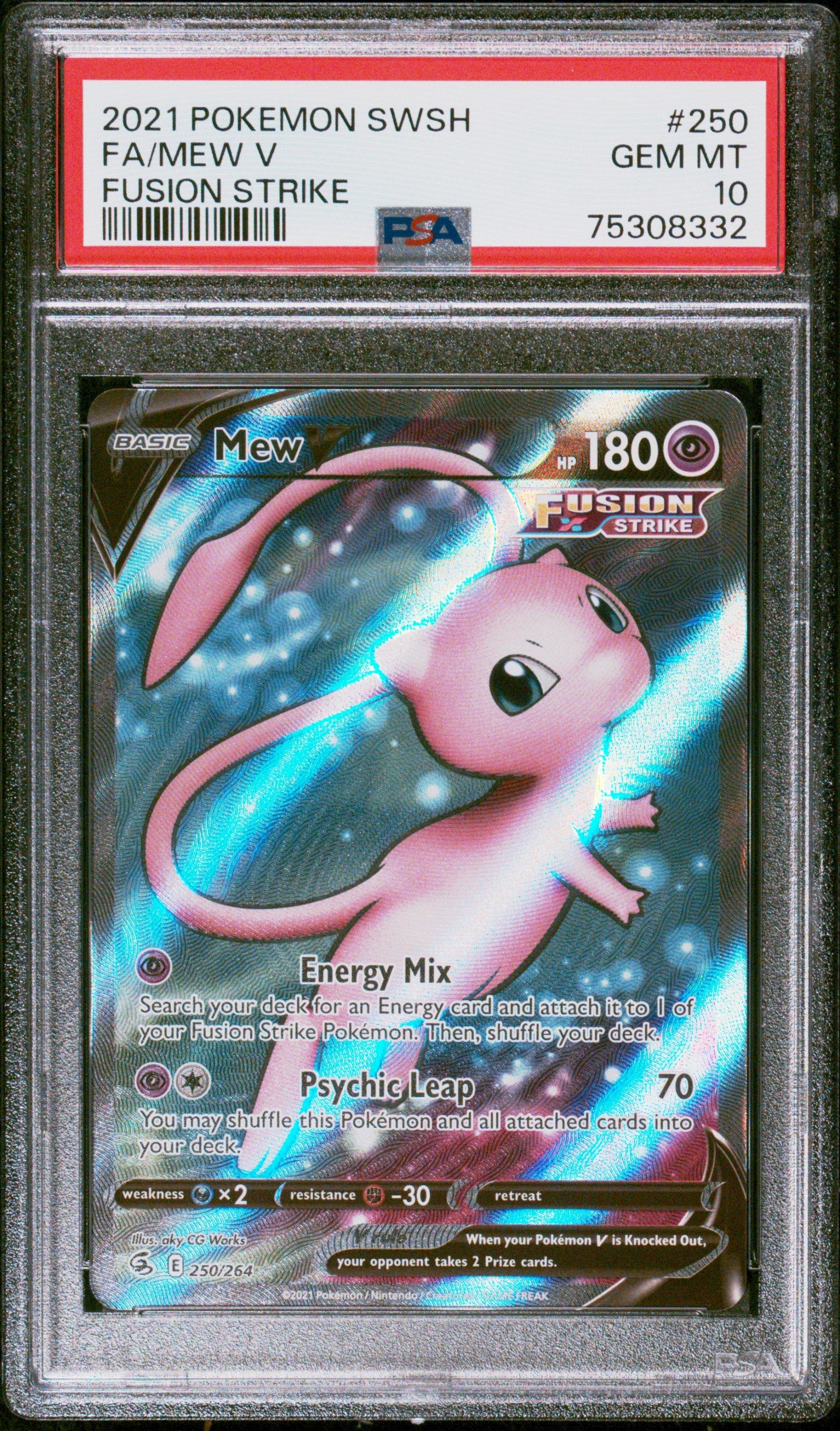 2021 Pokemon Sword & Shield Fusion Strike 250 Full Art/mew V PSA 10 | GameStop
