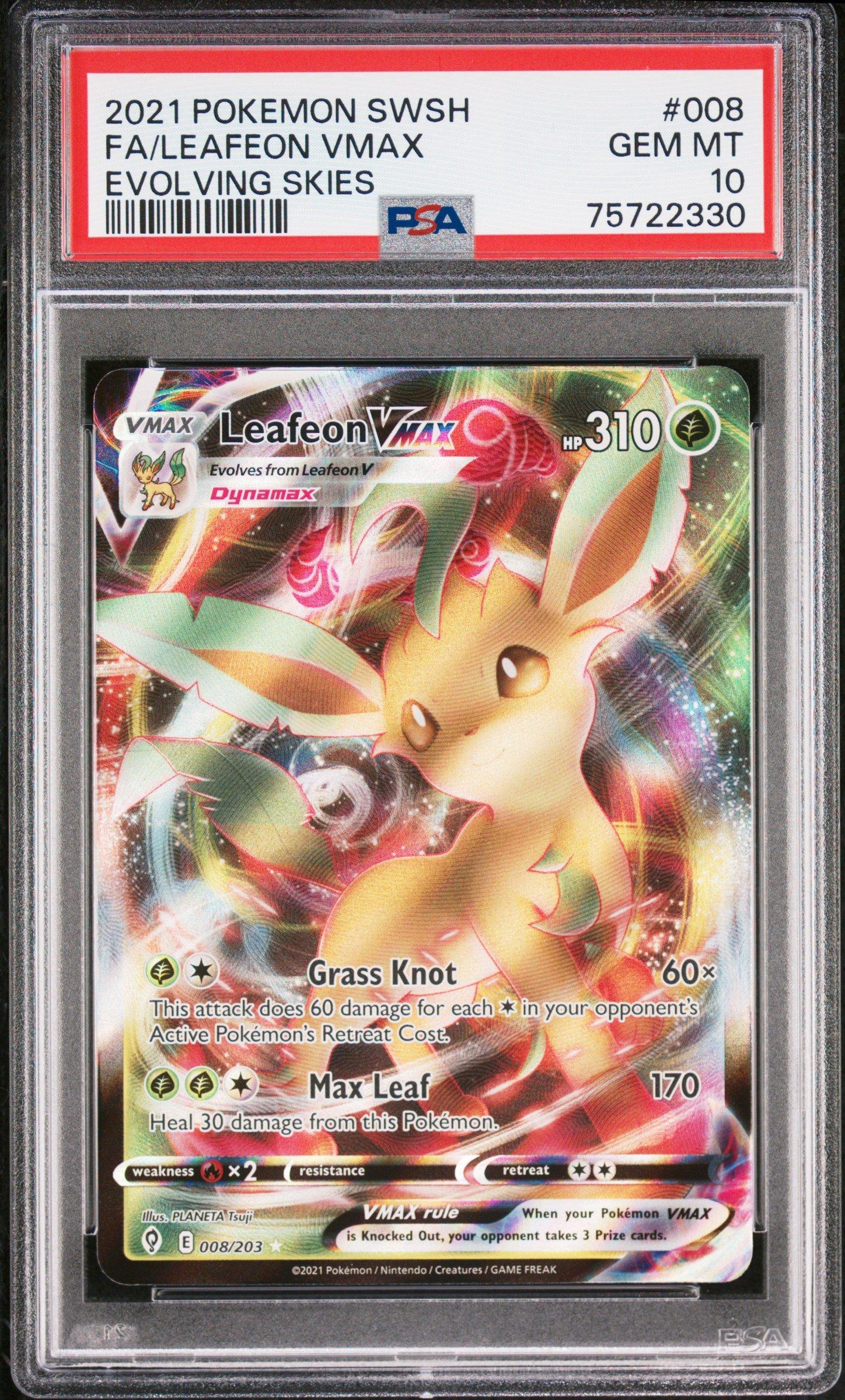 2021 Pokemon Sword & Shield Evolving Skies 008 Full Art/leafeon Vmax PSA 10 | GameStop