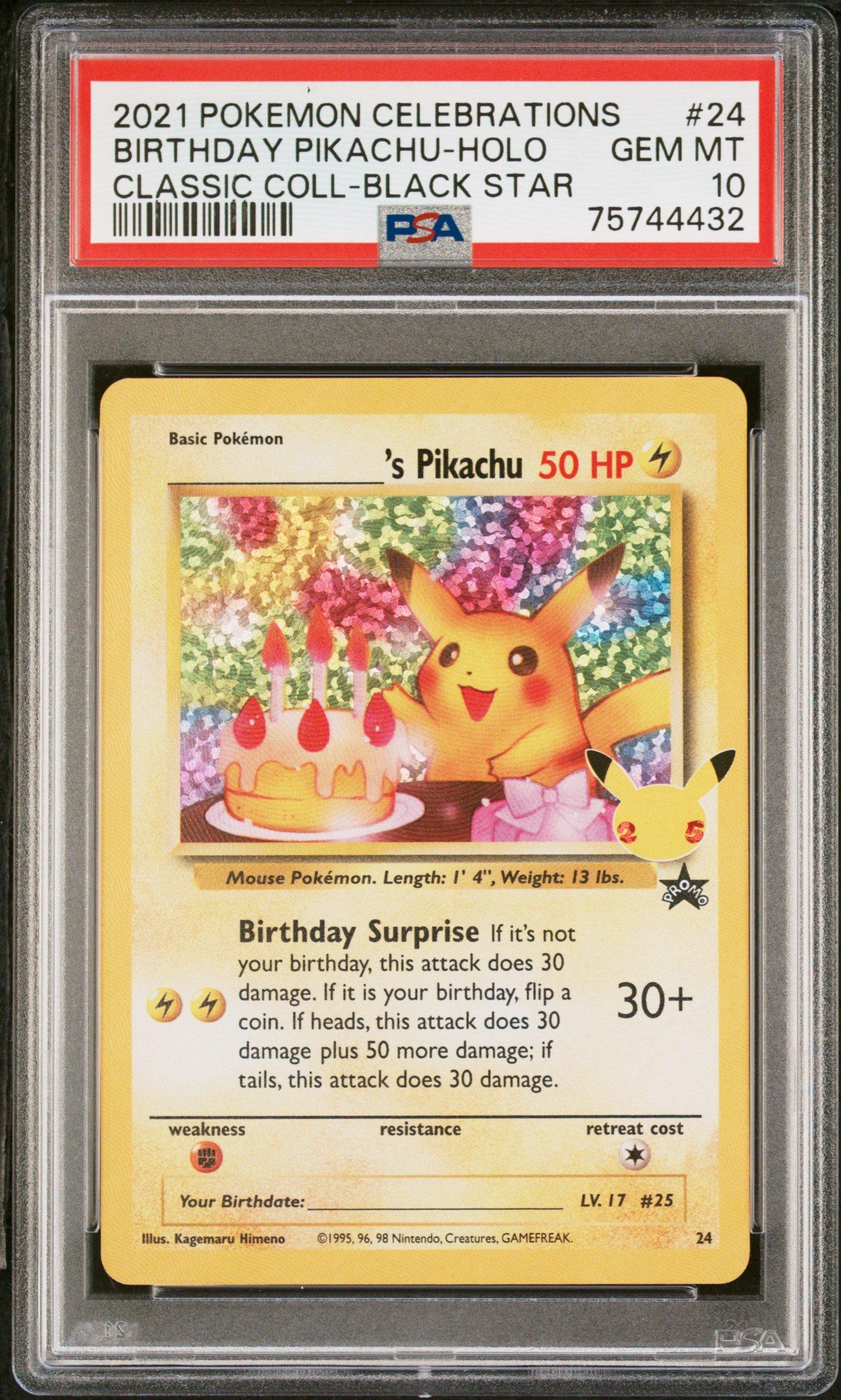 2021 Pokemon Celebrations Classic Collection 24 Birthday Pikachu-holo ...