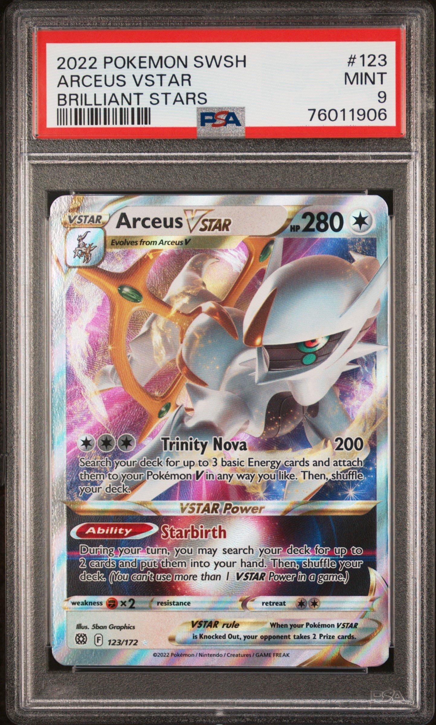 2022 Pokemon Sword & Shield Brilliant Stars 123 Arceus Vstar PSA 9 ...