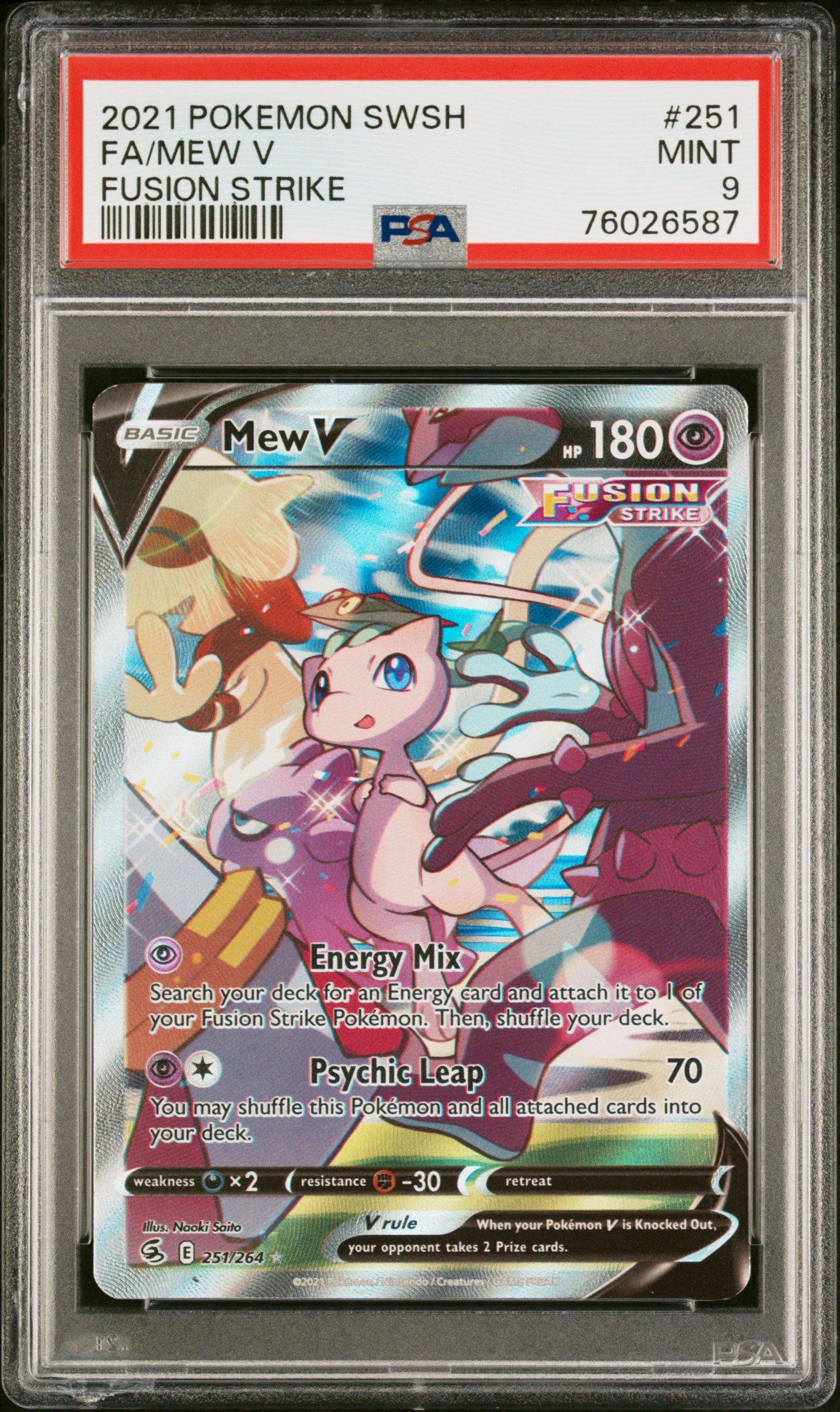 2021 Pokemon Sword & Shield Fusion Strike 251 Full Art/mew V PSA 9 | GameStop