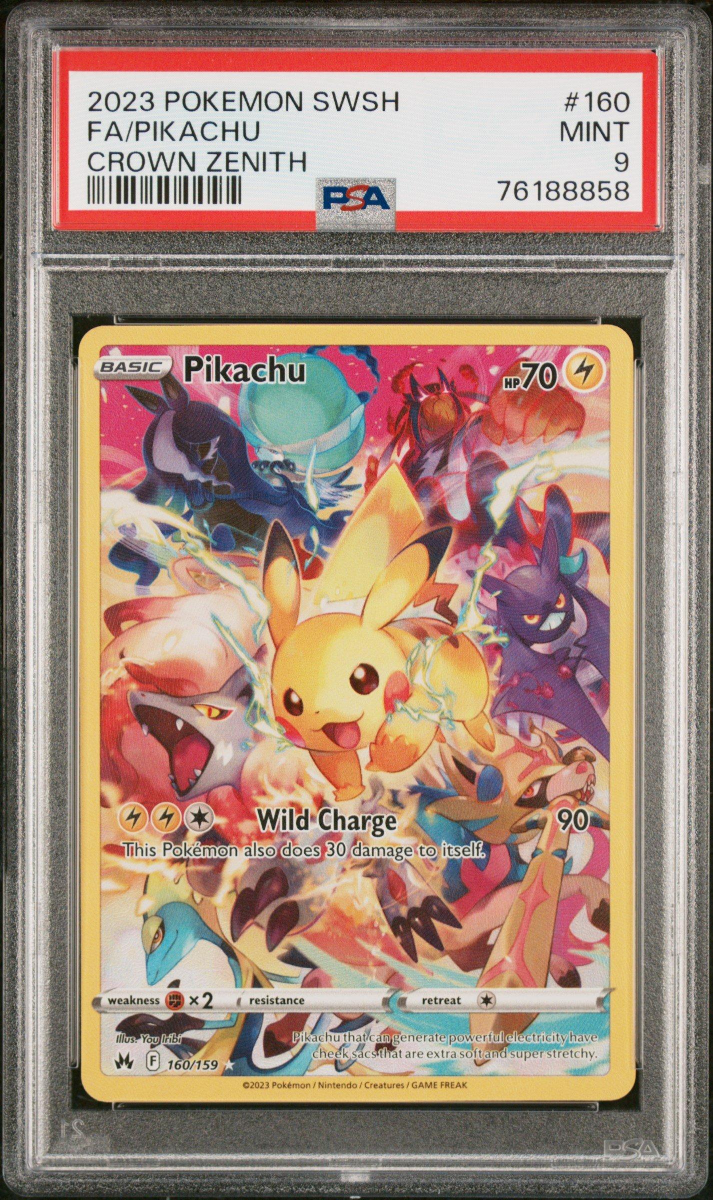 2023 Pokemon Sword And Shield Crown Zenith 160 Full Art/pikachu PSA 9 ...