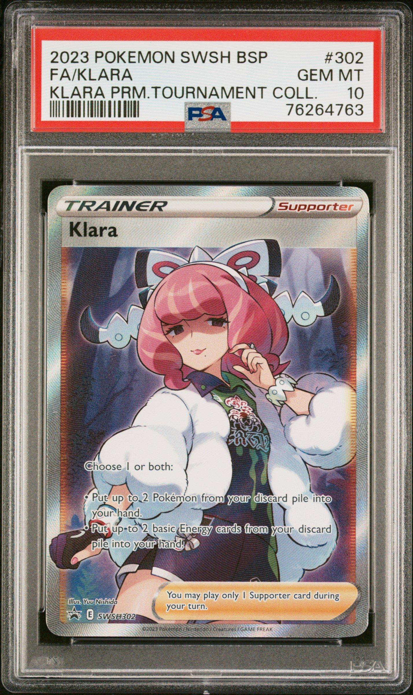 2023 Pokemon Swsh Black Star Promo 302 Full Art/klara Klara Premium Tournament Collection PSA 10 ...