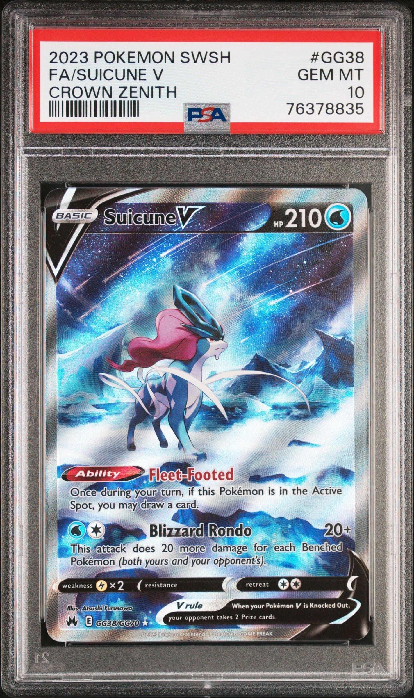 2023 Pokemon Sword And Shield Crown Zenith Gg38 Full Art/suicune V PSA ...