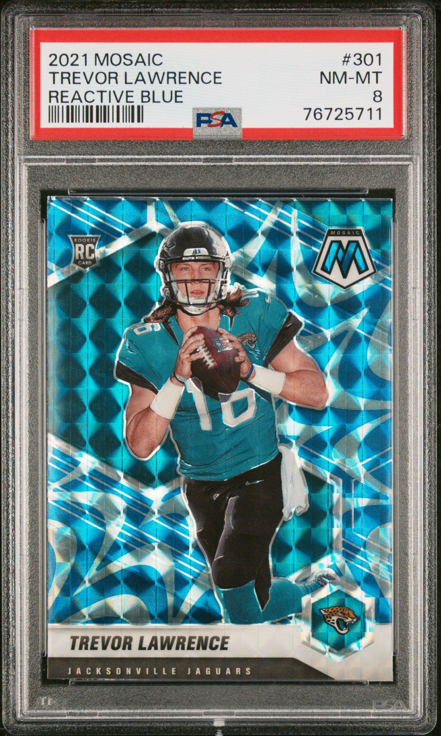 2021 Panini Mosaic 301 Trevor Lawrence Reactive Blue PSA 8 | GameStop