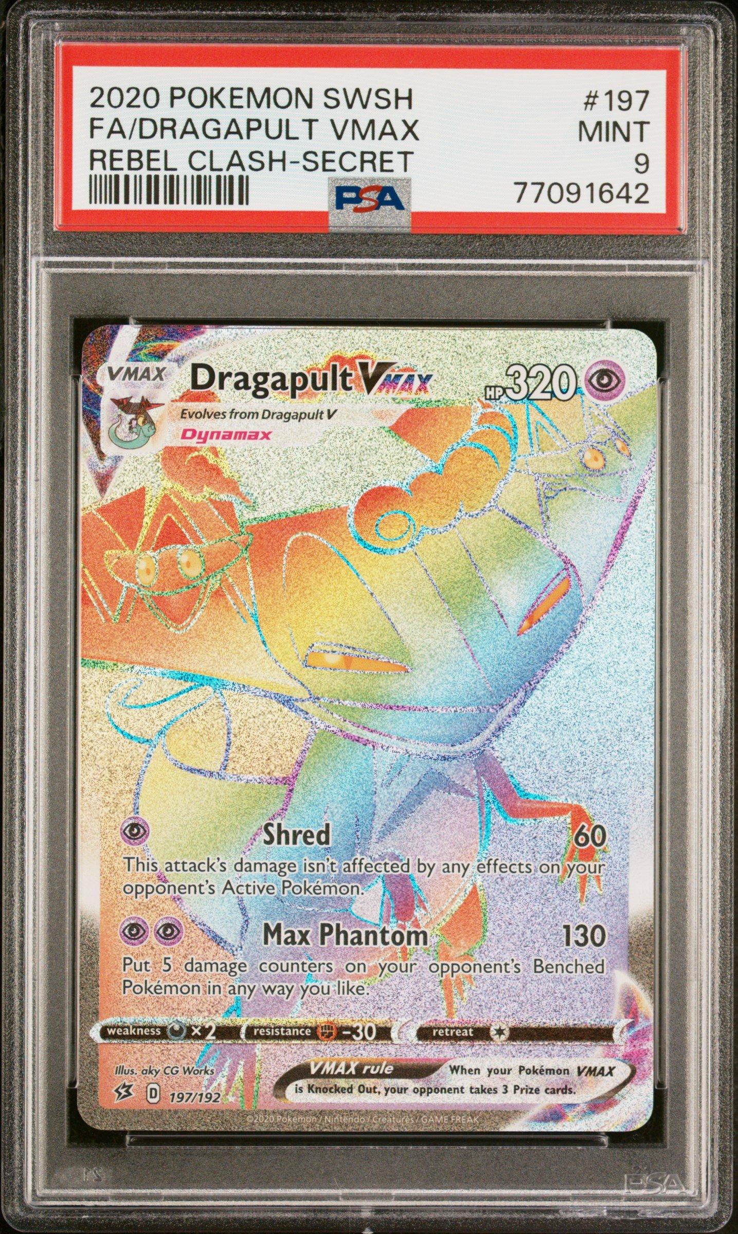 2020 Pokemon Sword & Shield Rebel Clash 197 Full Art/dragapult Vmax ...