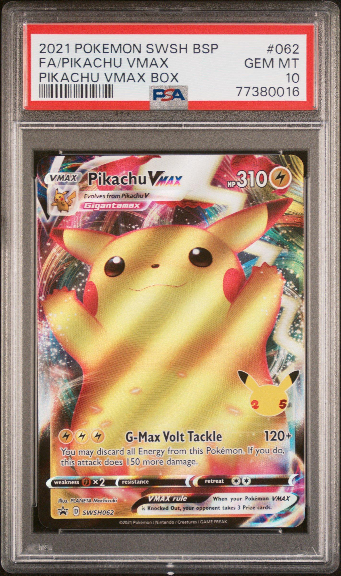 2021 Pokemon Swsh Black Star Promo 062 Fa/pikachu Vmax PSA 10 | GameStop