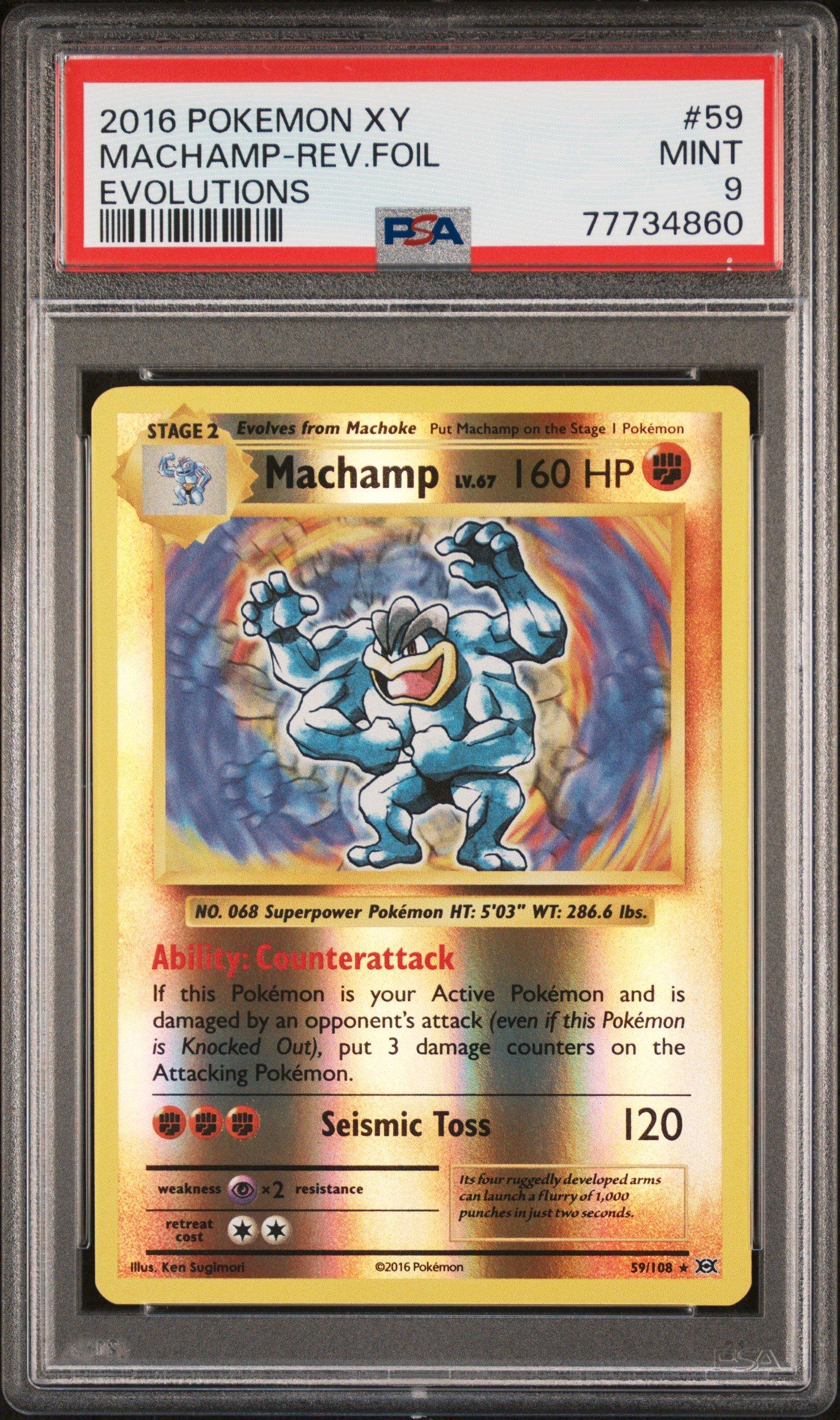 2016 Pokemon Xy Evolutions 59 Machamp-reverse Foil PSA 9 | GameStop