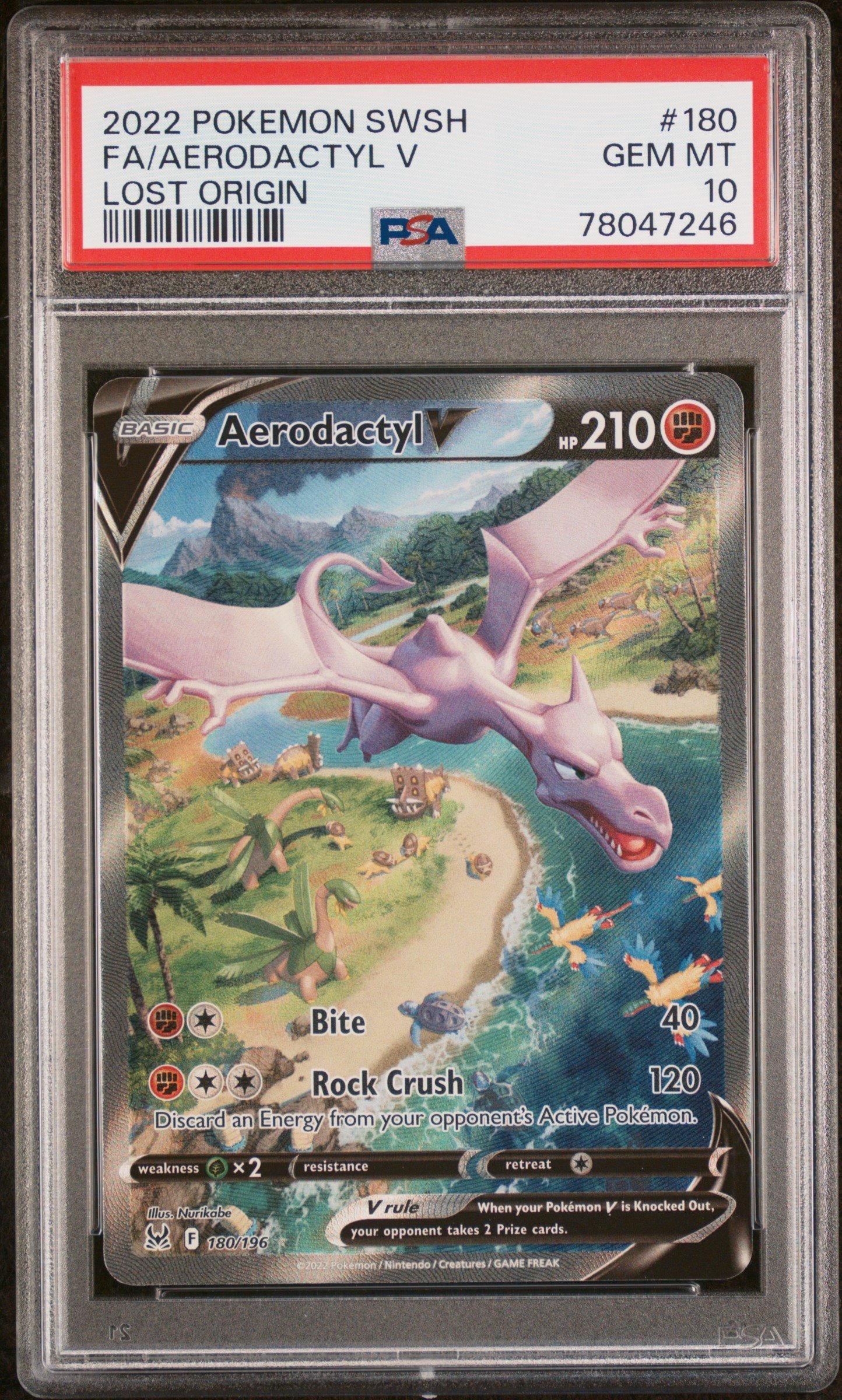 2022 Pokemon Sword & Shield Lost Origin 180 Full Art/aerodactyl V PSA ...