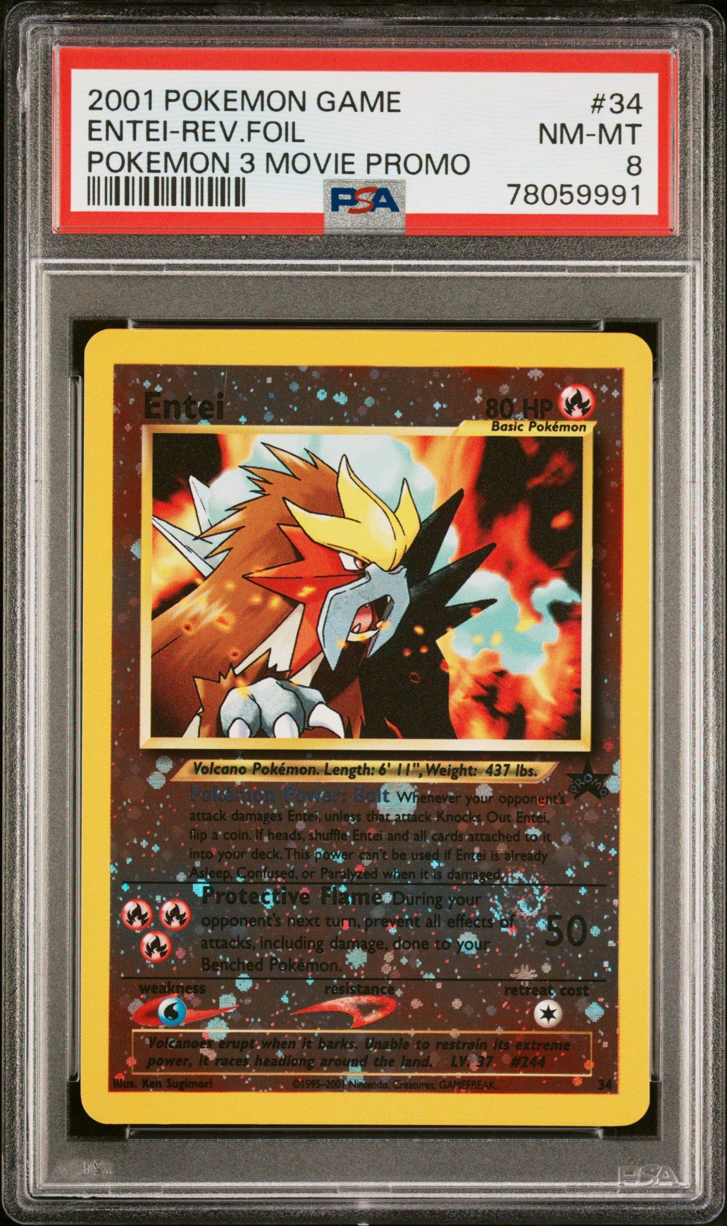 2001 Pokemon Game Movie 34 Entei-reverse Foil Pokemon 3 Movie Promo PSA ...