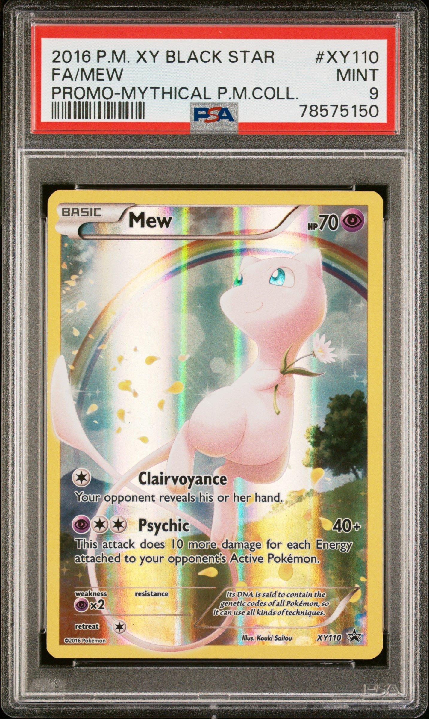 2016 Pokemon Xy Black Star Promo Xy110 Full Art/mew Mythical Pokemon ...